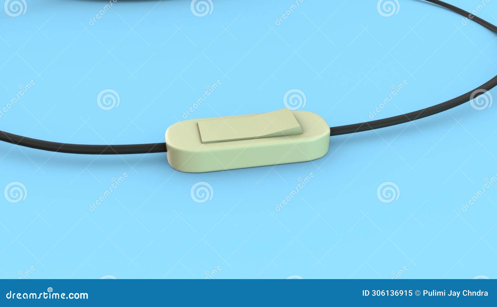 Electric Switch with Wire 3d Illustration Stock Illustration ...