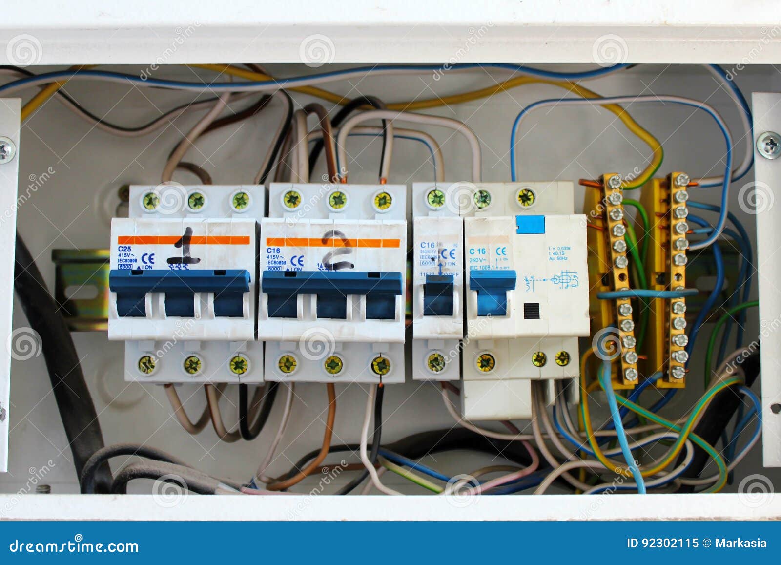 Electric Switchboard with the Wires Stock Image - Image of electric ...
