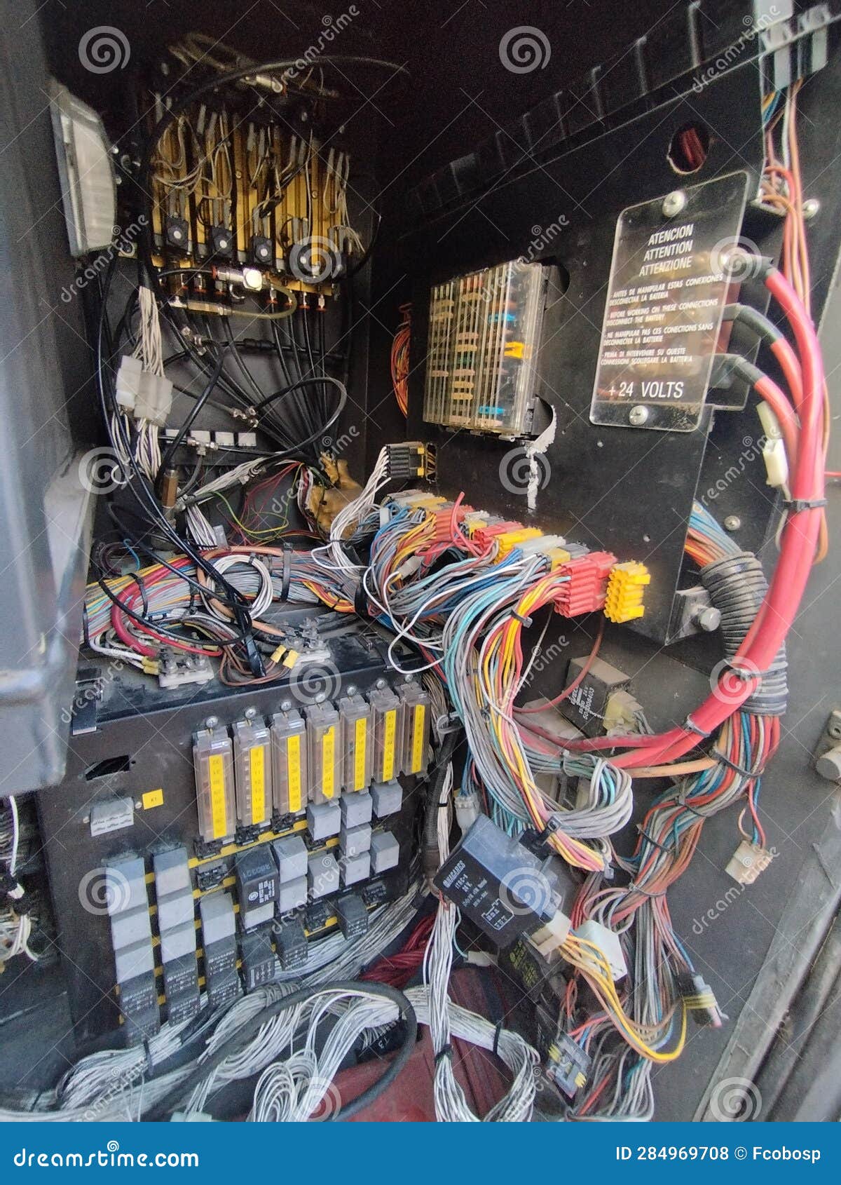 Electric Switches Conpartment of a Bus Editorial Stock Photo - Image of ...