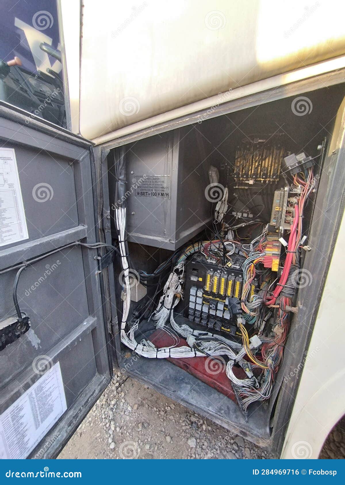 Electric Switches Conpartment of a Bus Stock Photo - Image of transport ...