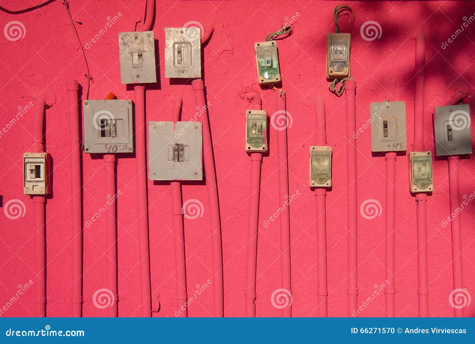 Electric switches stock photo. Image of light, register - 66271570