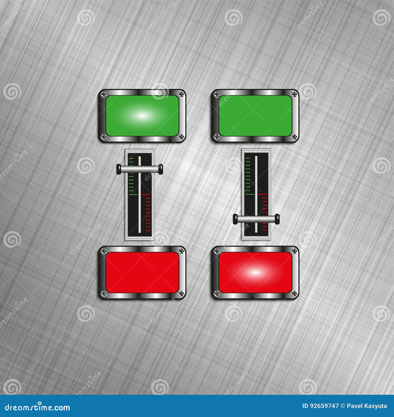 Electric Switches with Light Indicators. Vector Illustration. Stock ...