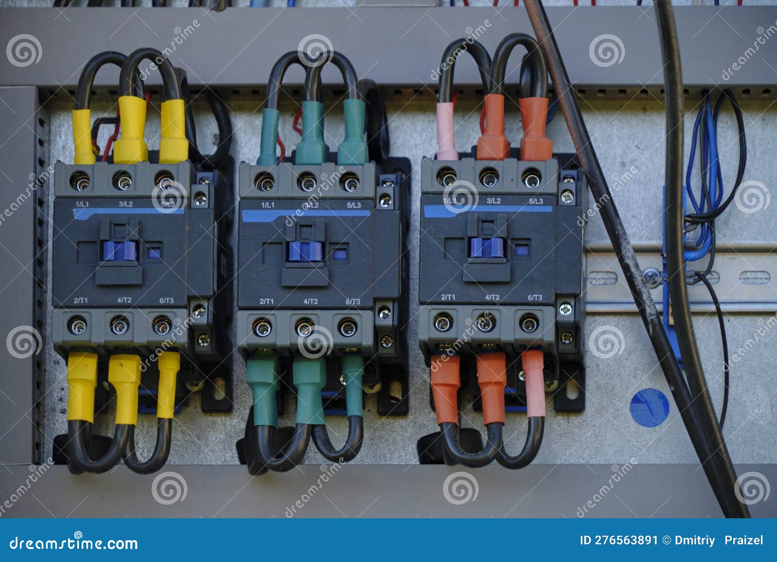 Electric Switches with Wires Electrical Panel. Stock Image - Image of ...