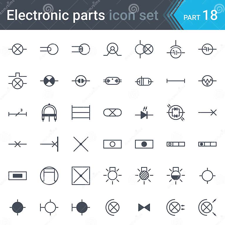Electric Symbols Set of Lighting Stock Vector - Illustration of element ...