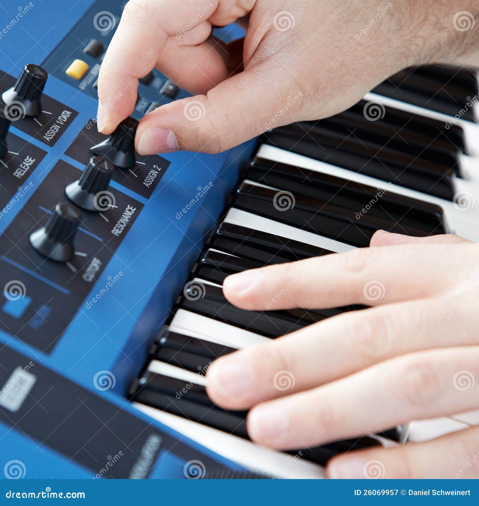 Electric synthesizer stock image. Image of knob, education - 26069957