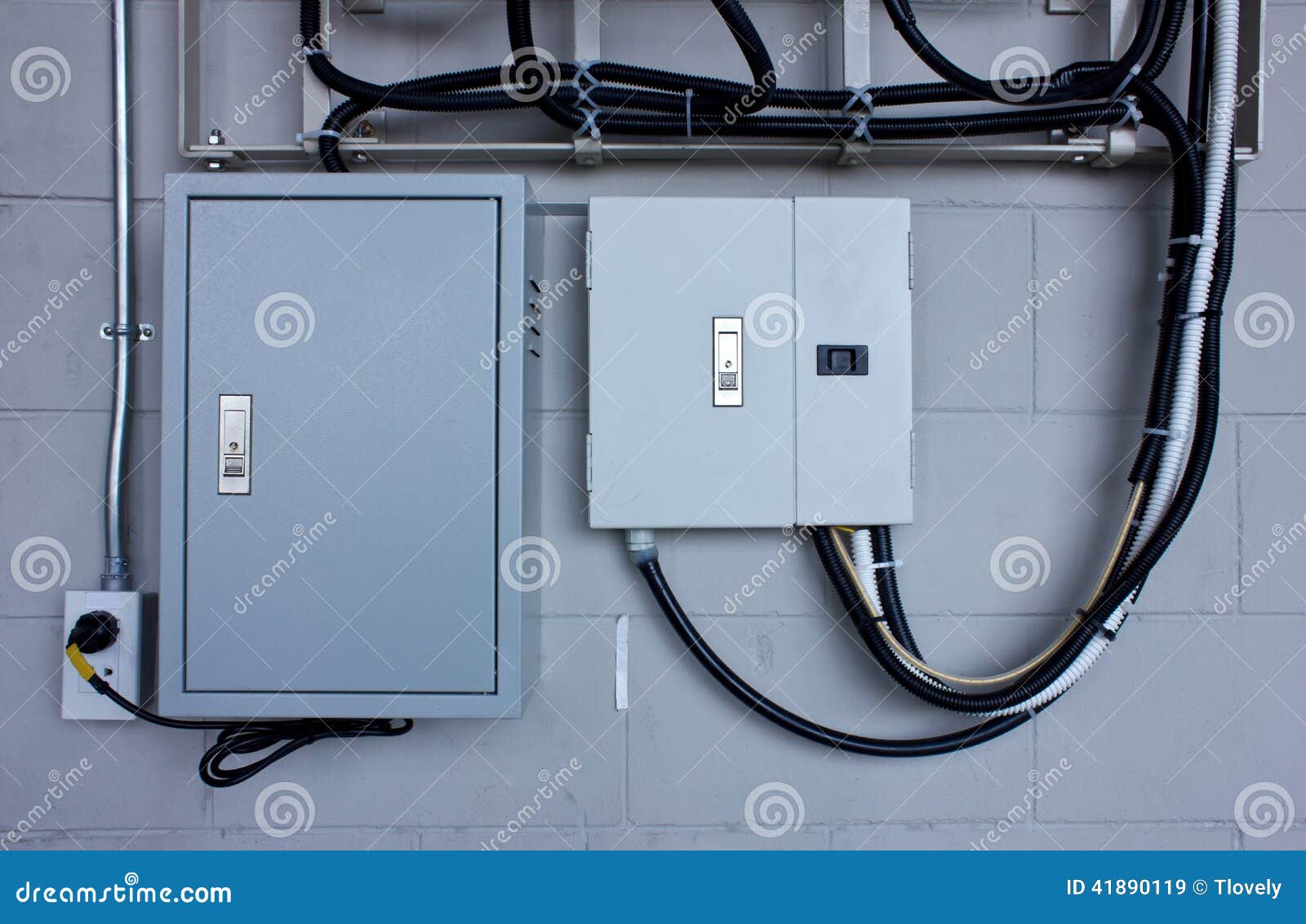 Electric system in cabinet stock image. Image of fuse - 41890119
