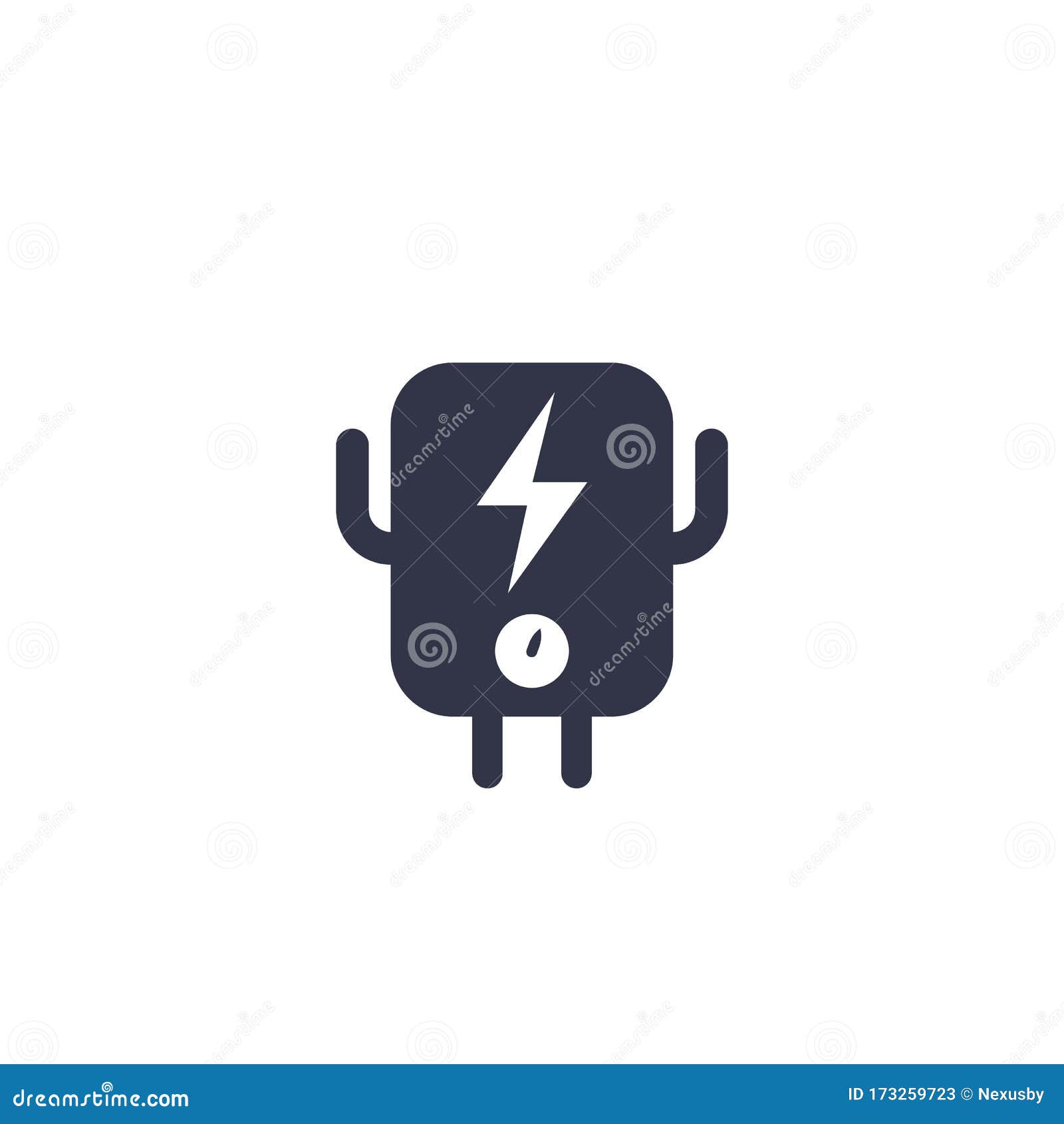 Electric System Icon on White Stock Vector - Illustration of cable ...