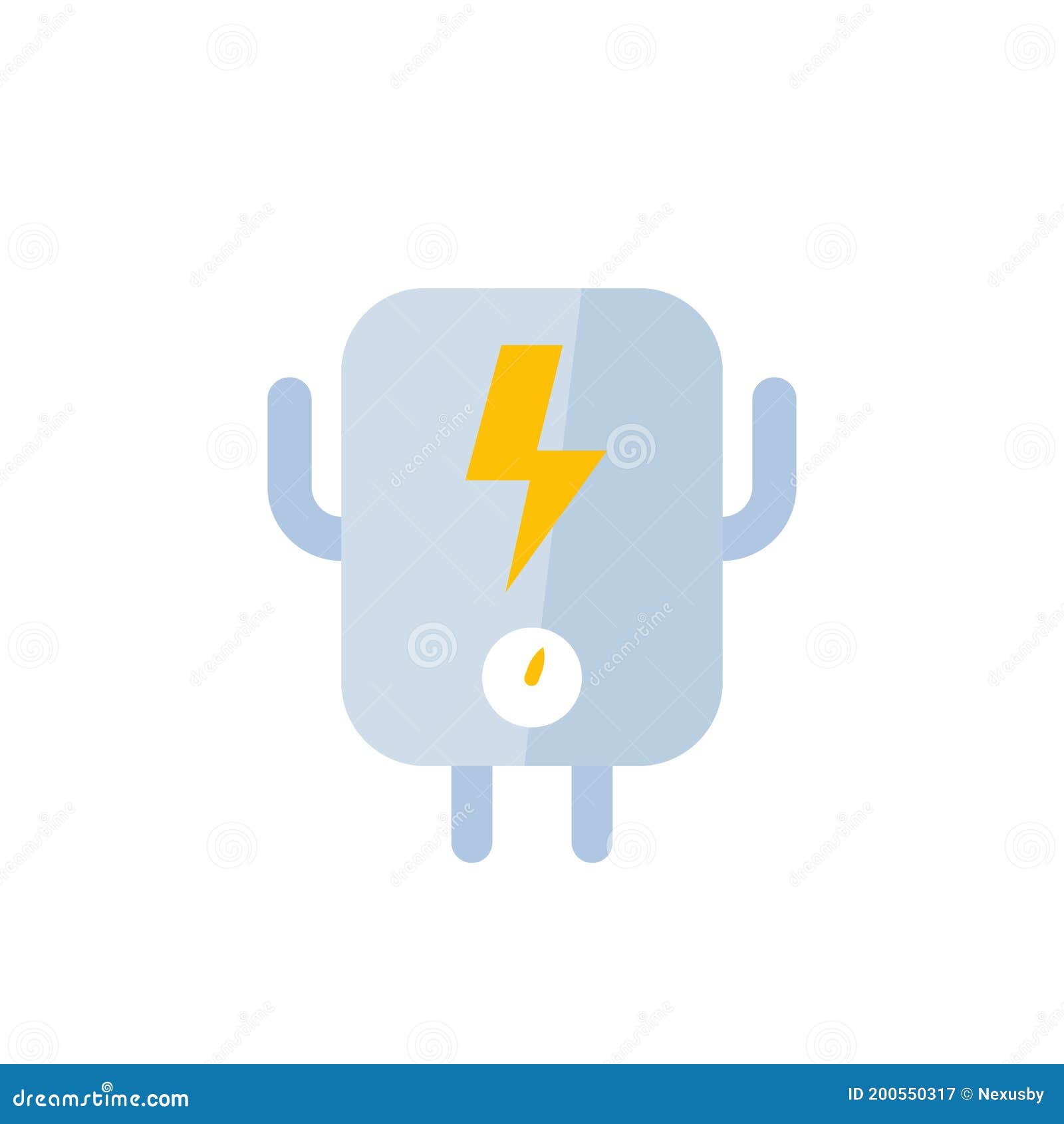 Electric System Icon on White, Flat Vector Stock Vector - Illustration ...