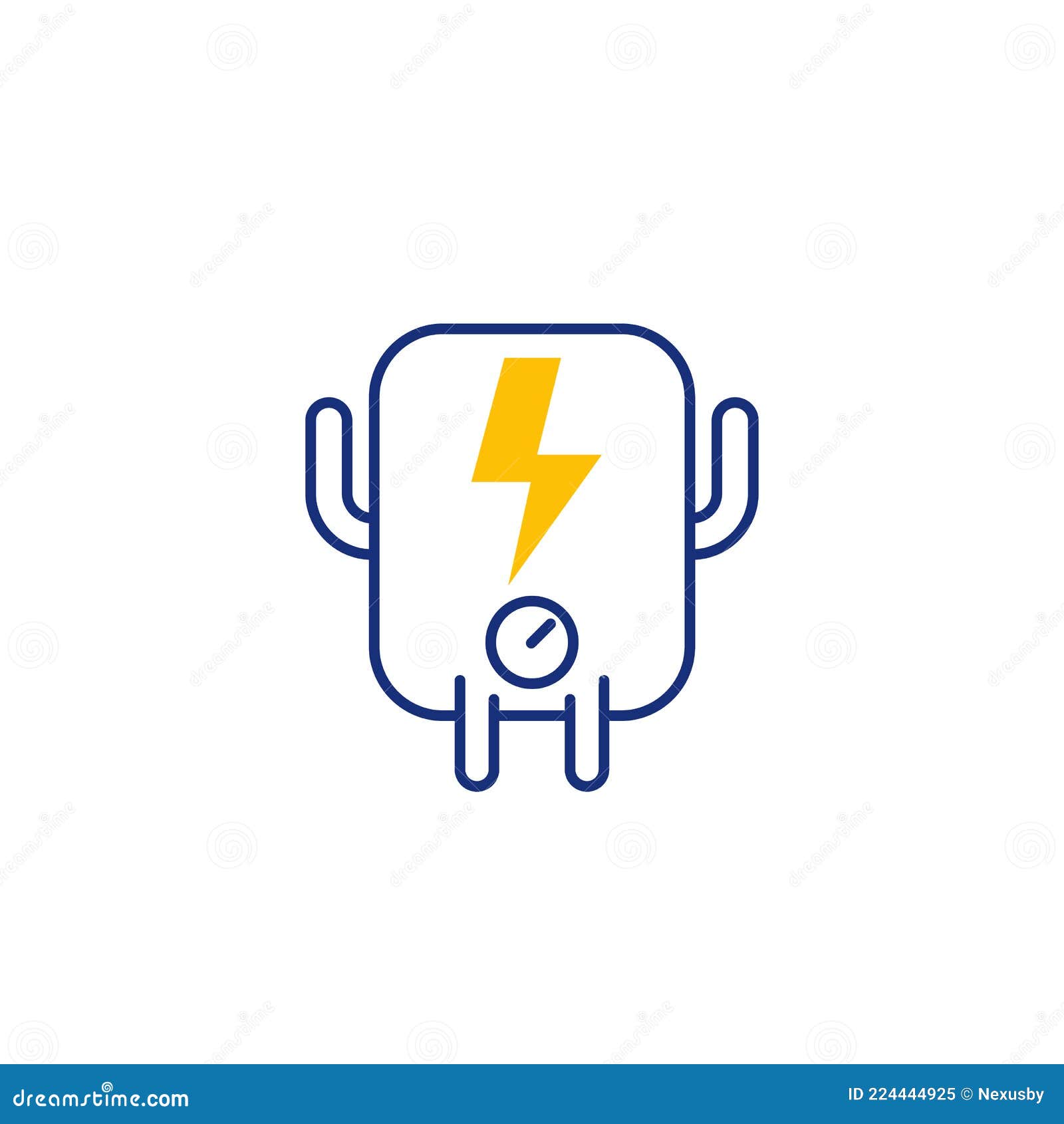 Electric System Line Icon on White, Vector Stock Vector - Illustration ...