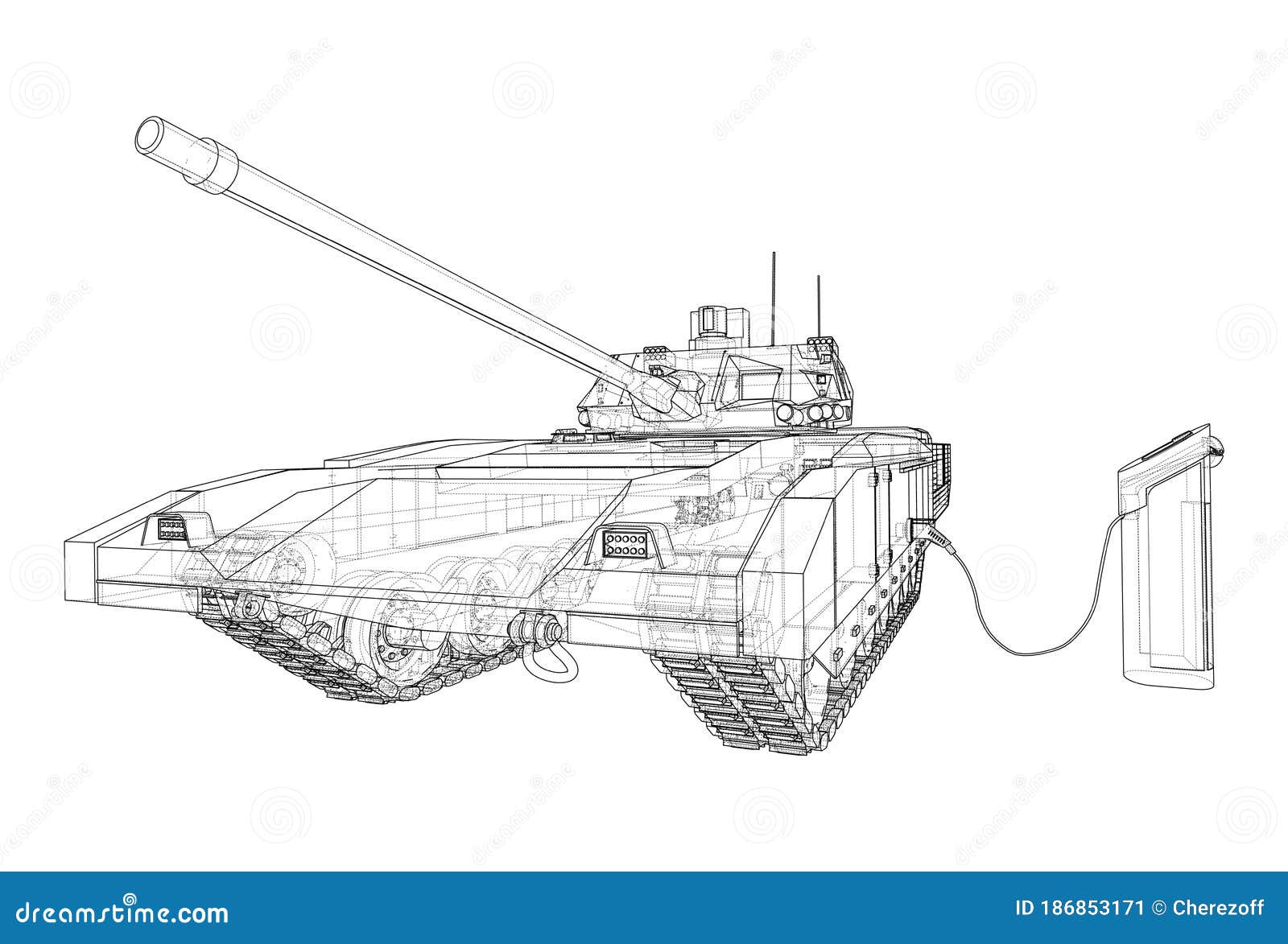 Electric Tank Charging Station Sketch. Vector Stock Vector ...