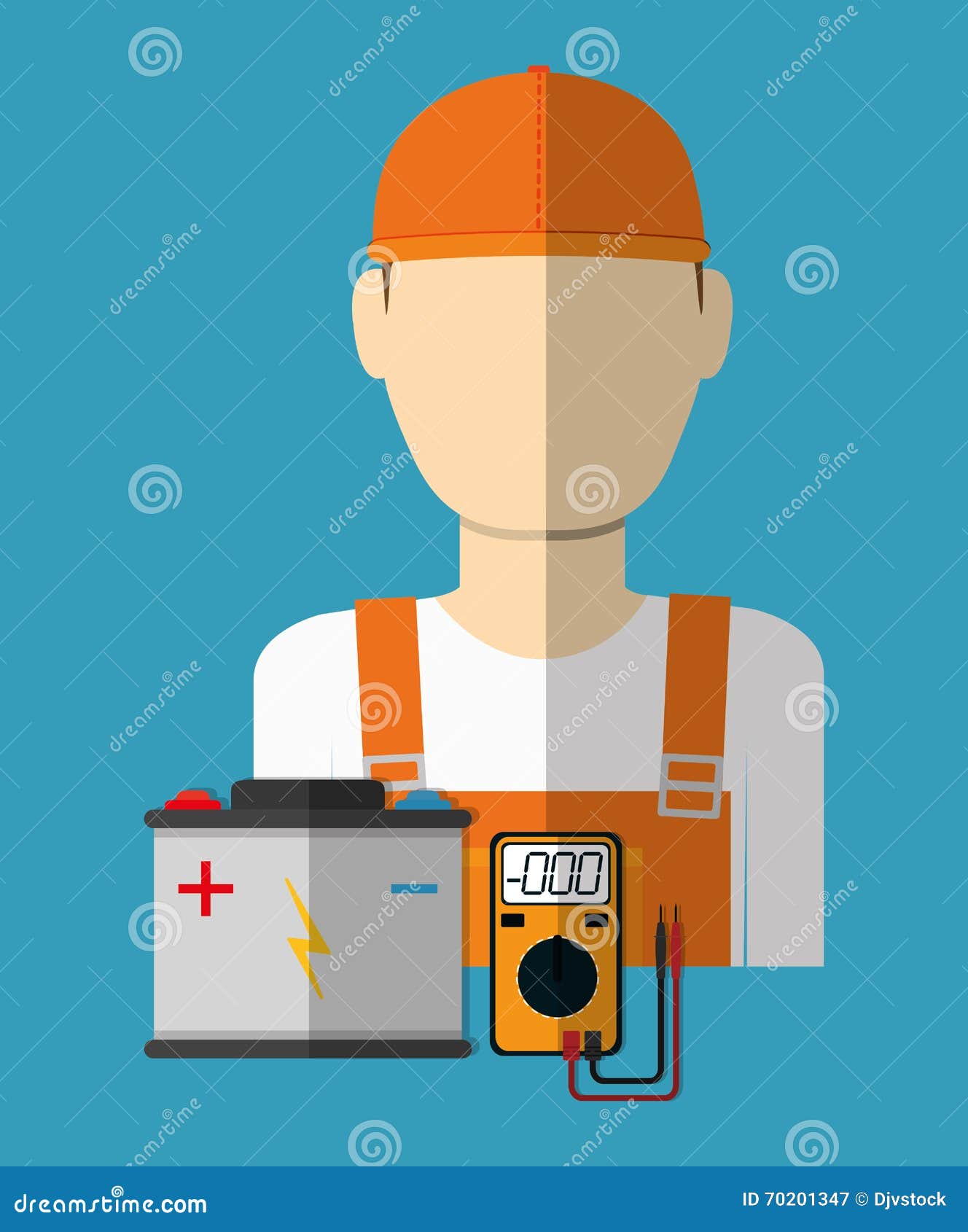 Electric Technician Man, Vector Illustration Stock Vector ...