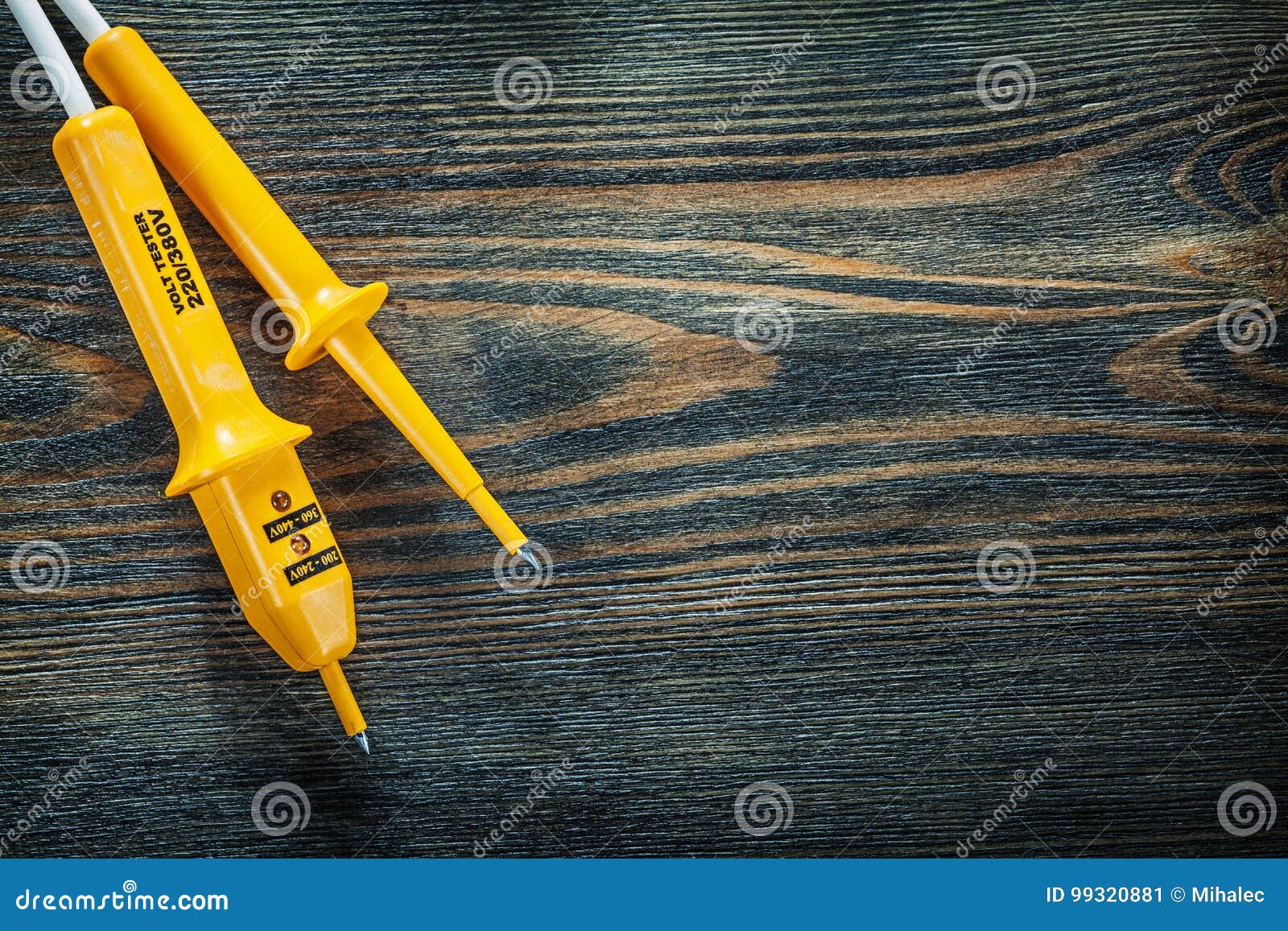 Electric Tester on Wooden Board Stock Image - Image of equipment ...