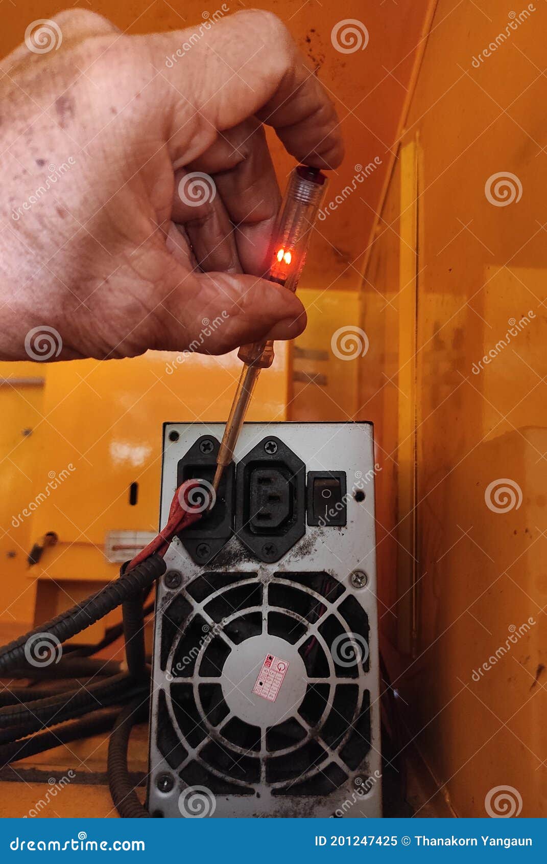 Old Electric Switching Power Breaker And AC Outlet Plugs On The Wood ...