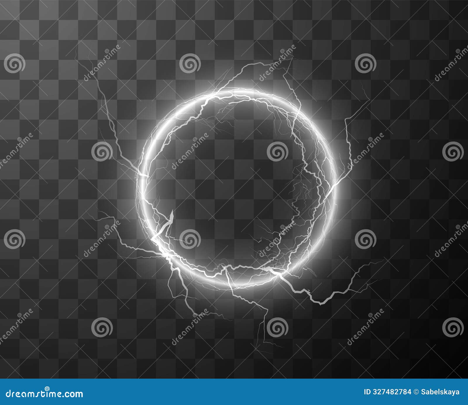 Electric Thunder Circle Frame Vector Illustration Stock Illustration ...