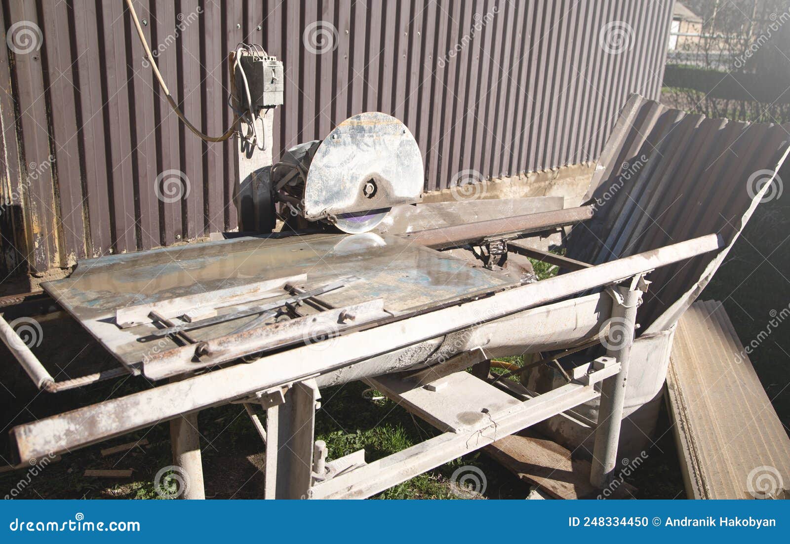 Electric Tile Cutting Machine. Construction Stock Photo - Image of disk ...