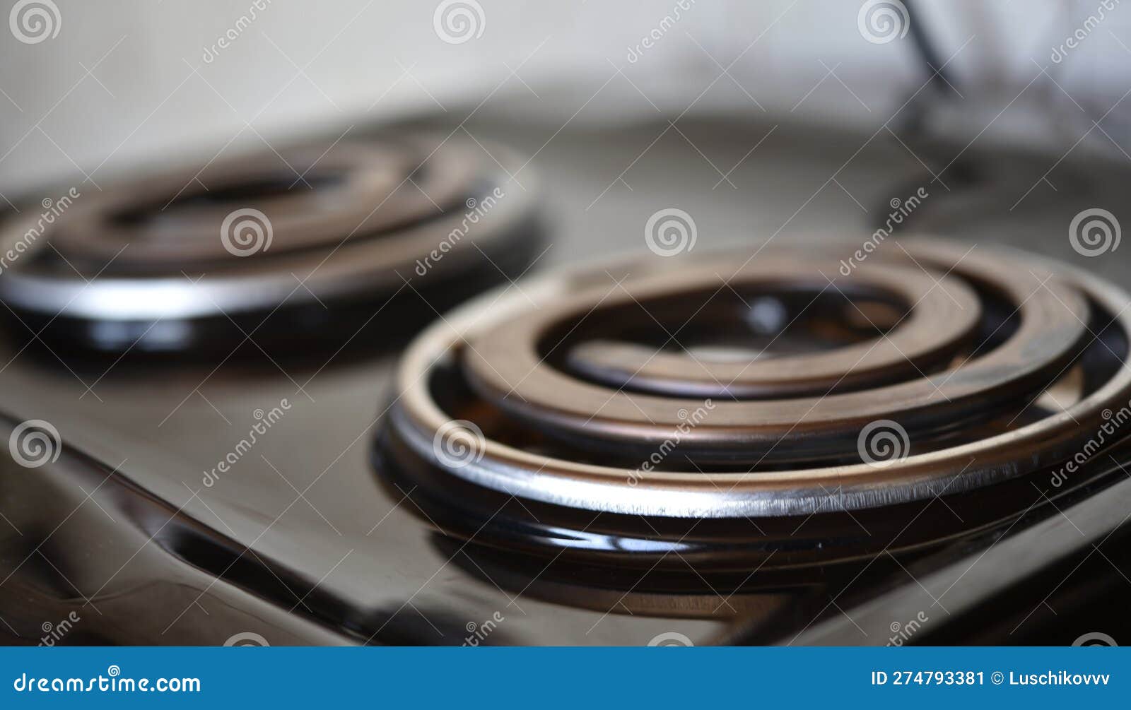 Electric Tile in the Kitchen. the Spiral of the Electric Stove Stock ...