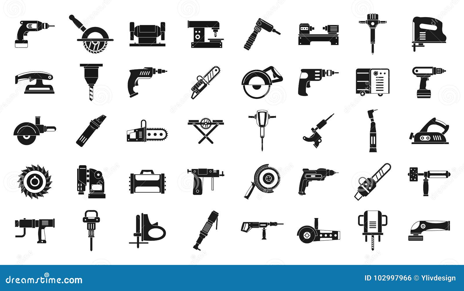 Electric Tools Icon Set, Simple Style Stock Vector - Illustration of ...