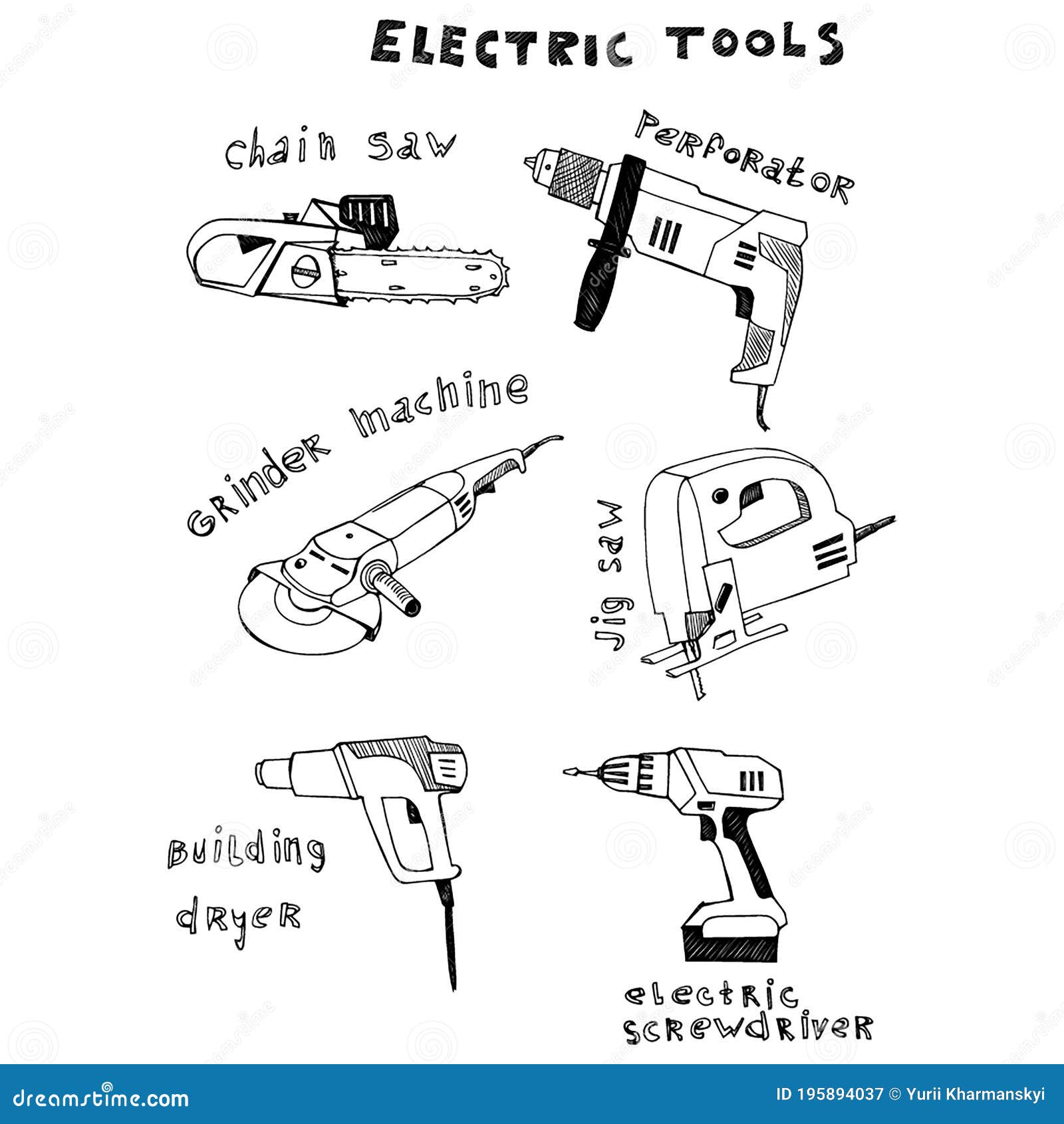 Electric Tools. Vector Illustration Stock Vector - Illustration of ...