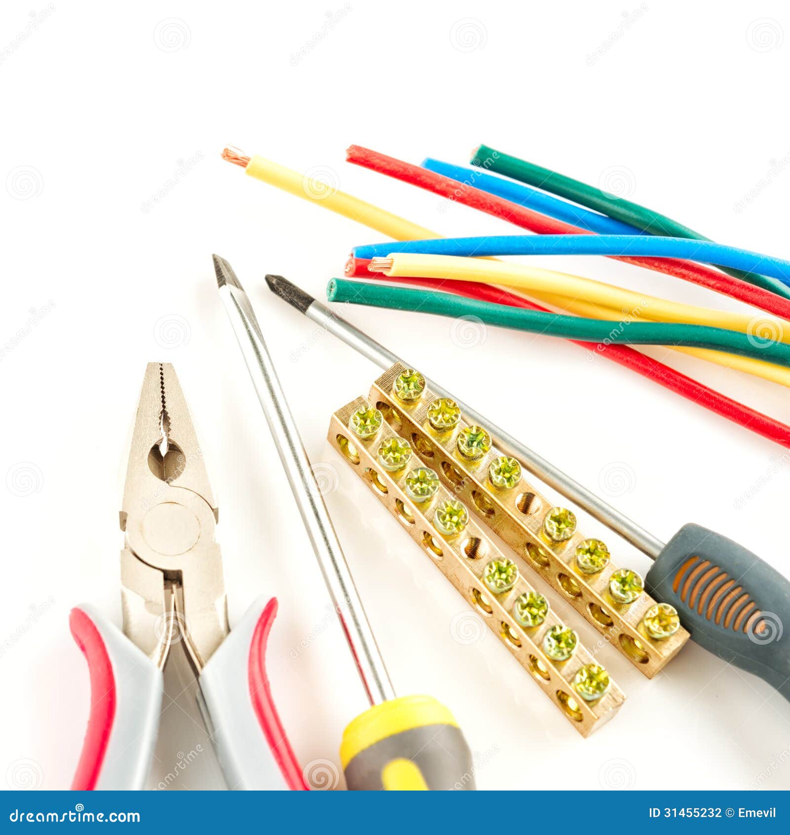 Electric Tools On White Background Stock Photo - Image of electricity ...
