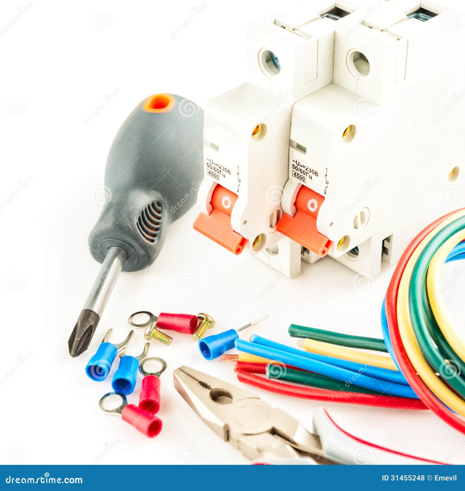 Electric Tools on White Background Stock Photo - Image of electrical ...