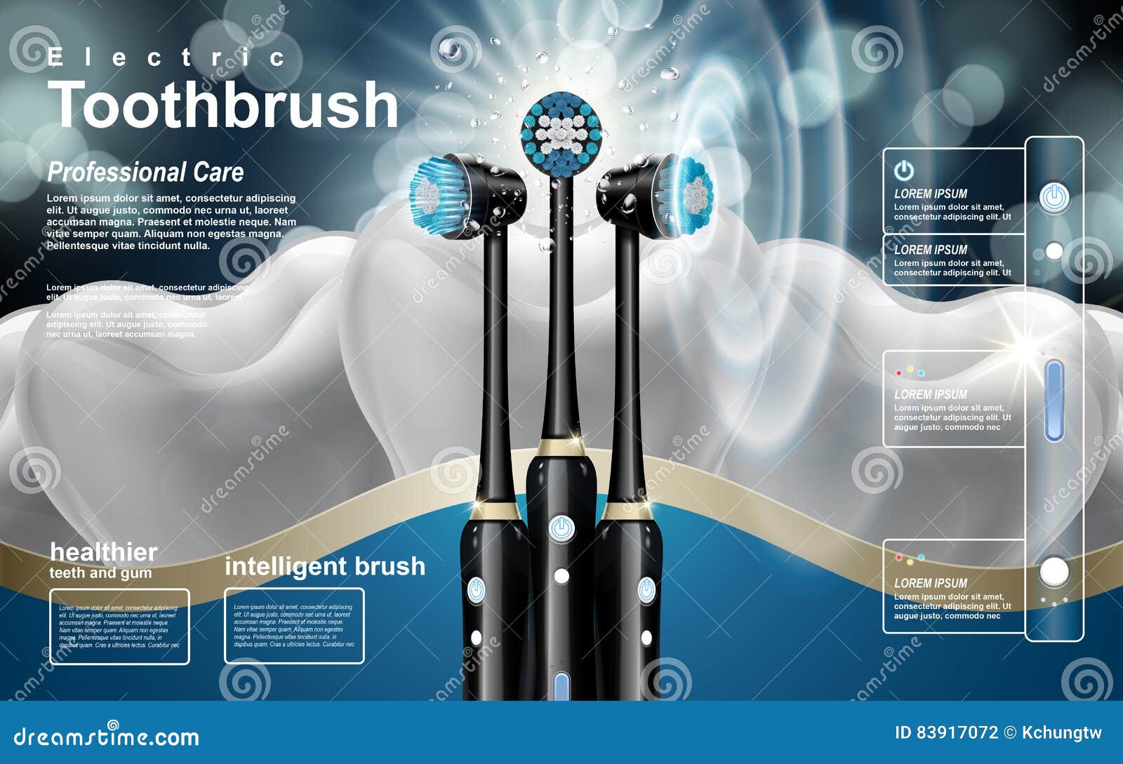 Electric Toothbrush Ads Cartoon Vector | CartoonDealer.com #82804567