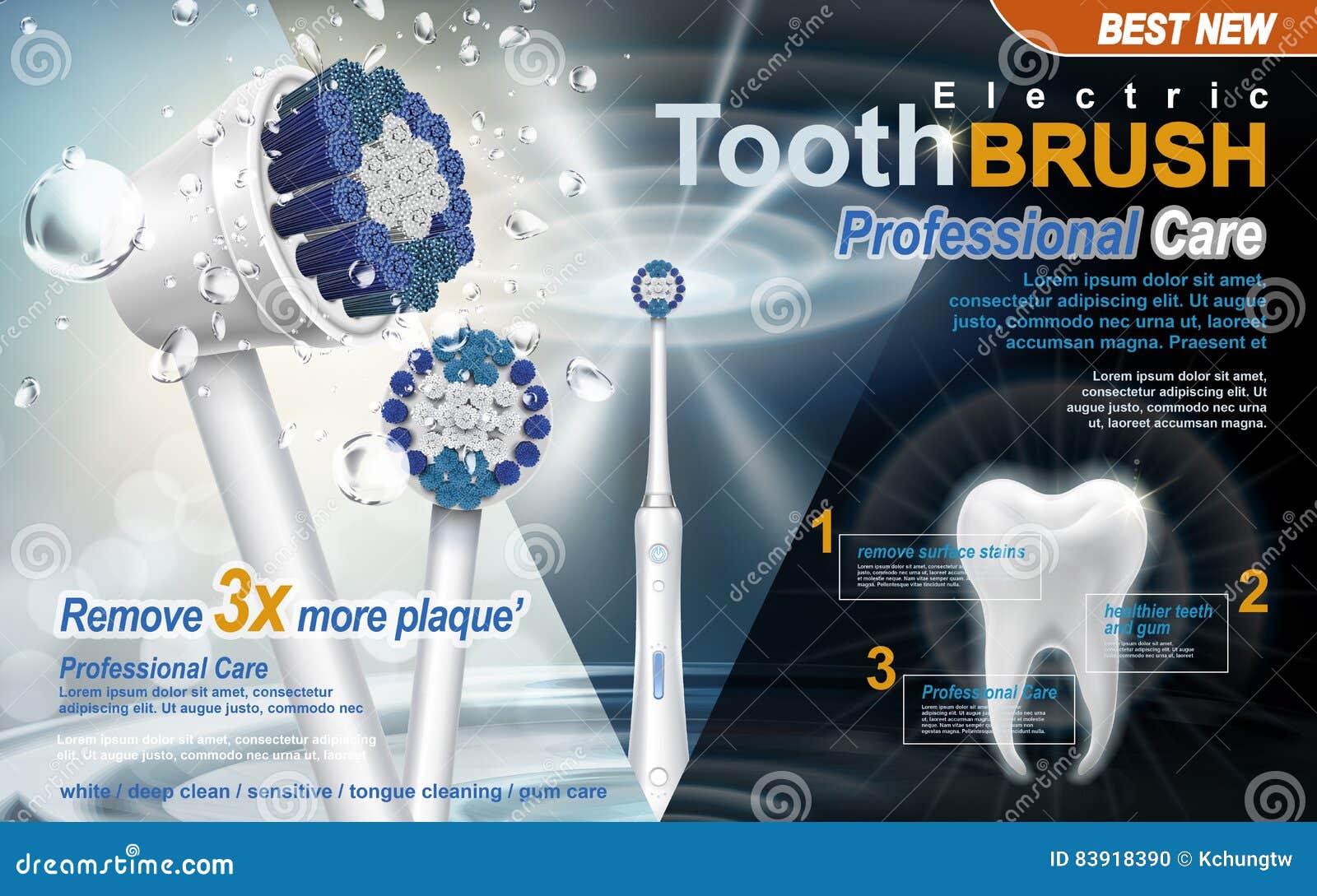 Electric toothbrush ad stock illustration. Illustration of close - 83918390