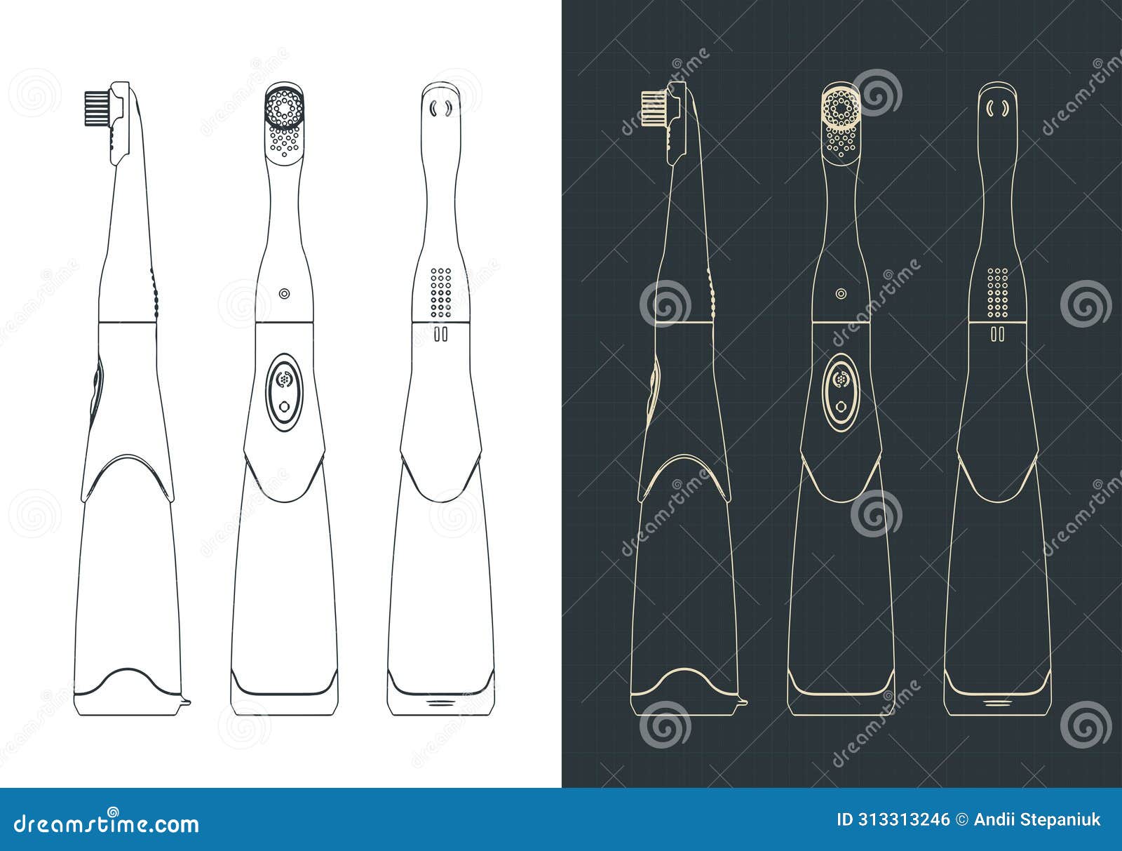 Electric Toothbrush Blueprints Stock Vector - Illustration of equipment ...