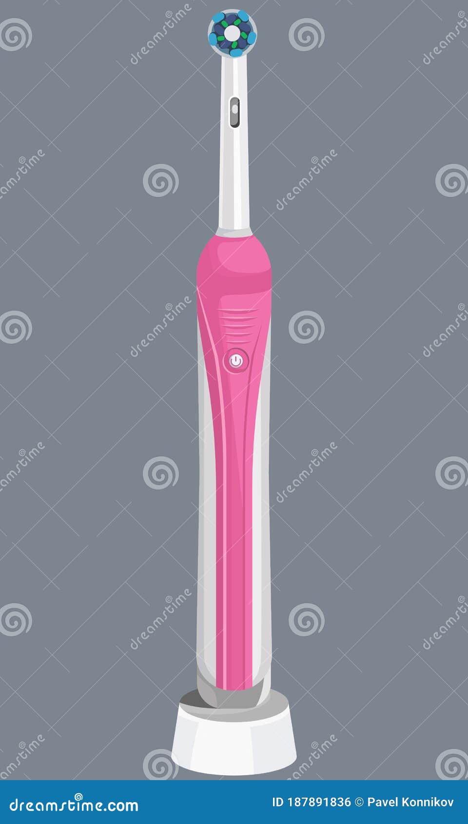 Electric Toothbrush Front View Stock Illustration - Illustration of ...