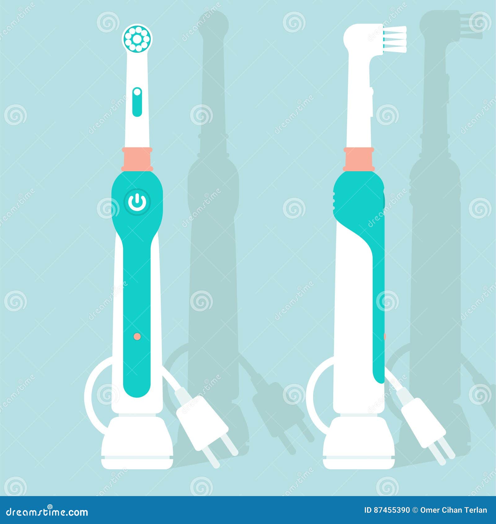 Electric Toothbrush stock vector. Illustration of clean - 87455390