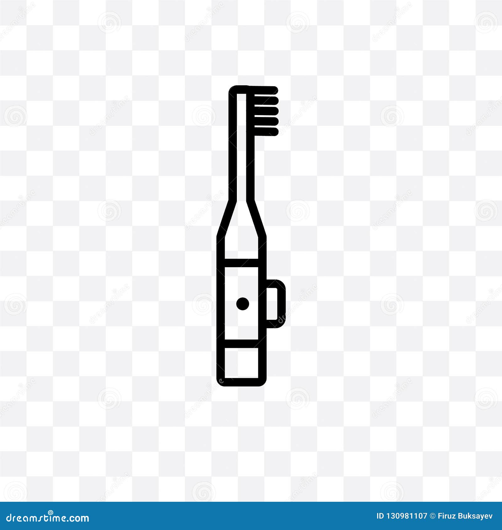 Electric Toothbrush Vector Linear Icon Isolated on Transparent ...
