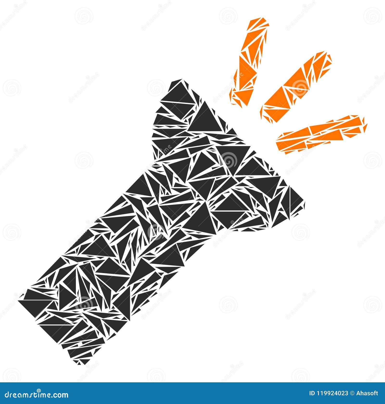 Electric Torch Light Mosaic of Triangles Stock Vector - Illustration of ...