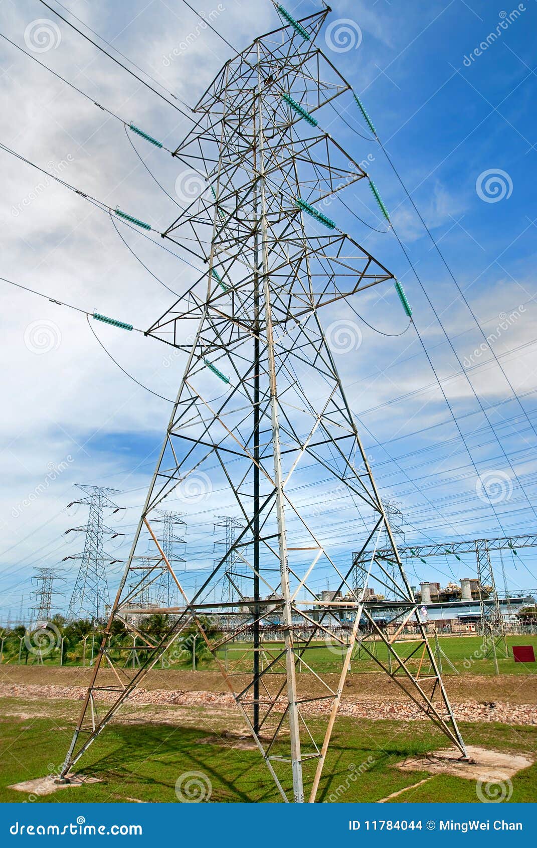 Electric Tower Carrying Electric Current. Stock Photo | CartoonDealer ...