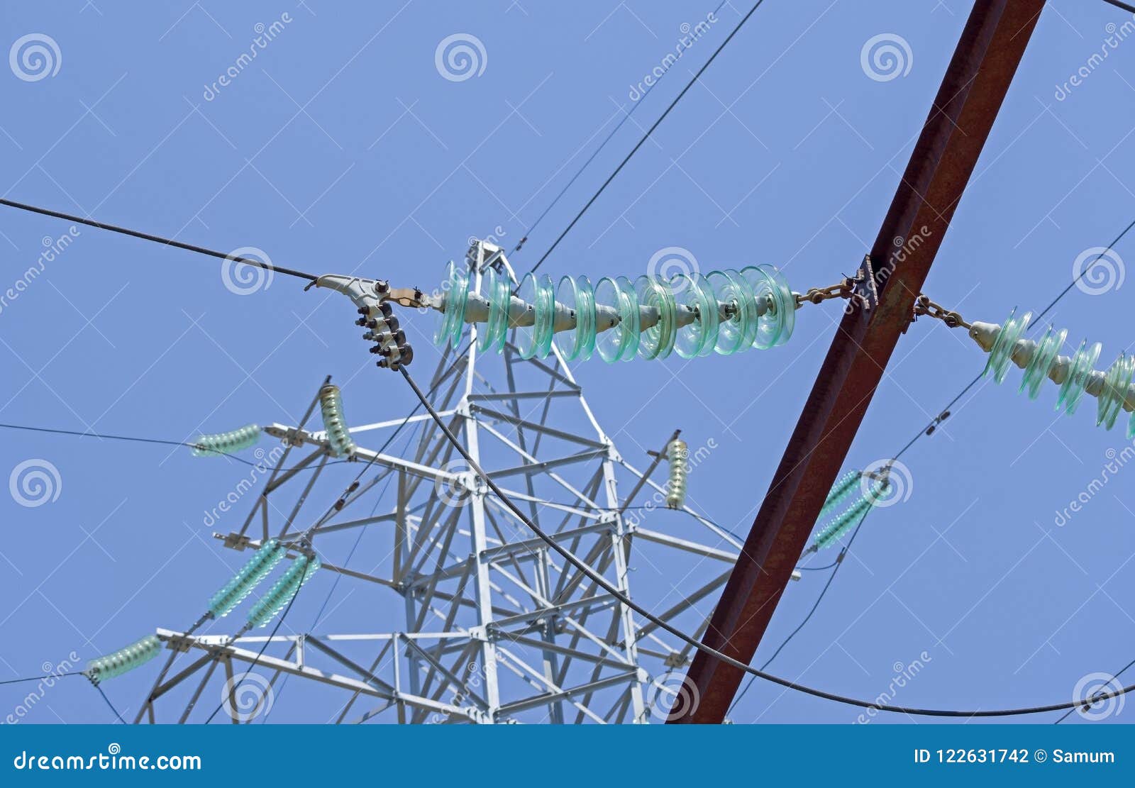 Electric Tower High Voltage Post Stock Photo - Image of danger ...