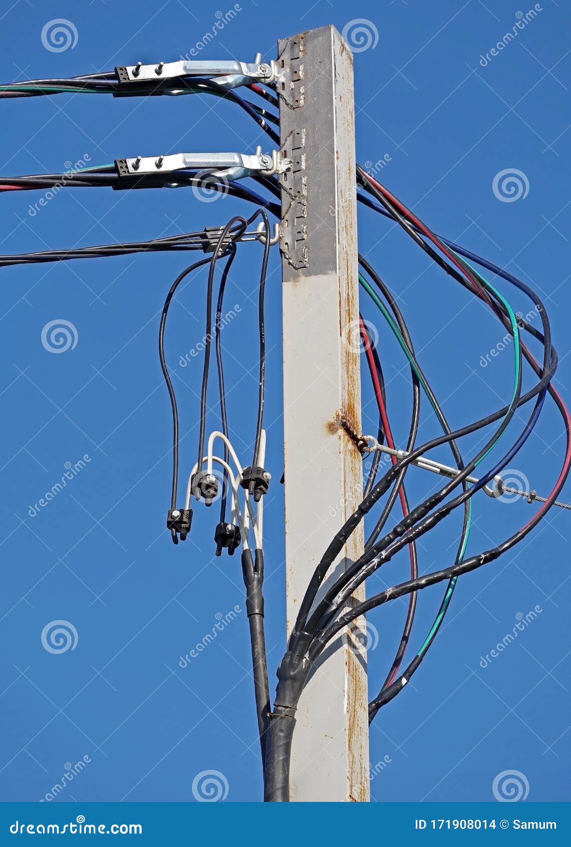 Electric Tower High Voltage Post Stock Photo - Image of infrastructure ...