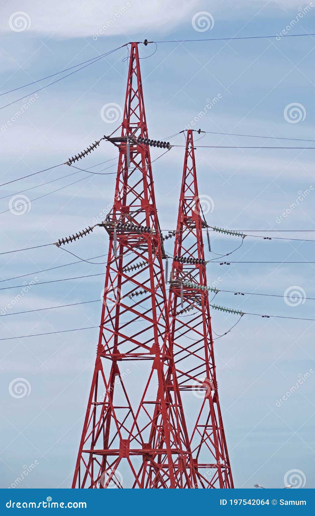 Electric Tower High Voltage Post Stock Photo - Image of energetic ...
