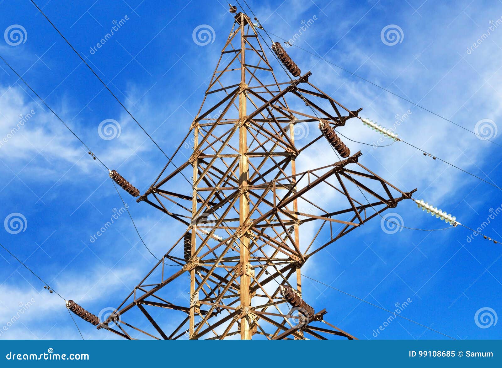 Electric Tower High Voltage Post Stock Image - Image of electric, metal ...