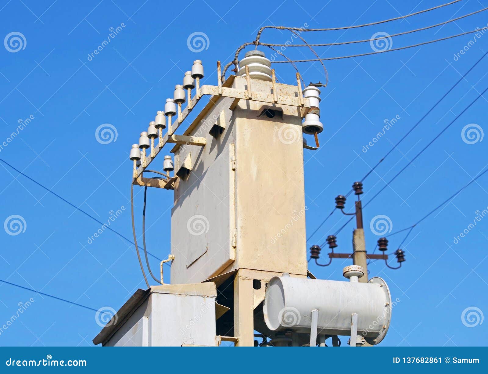 Electric Tower High Voltage Post Stock Image - Image of architecture ...
