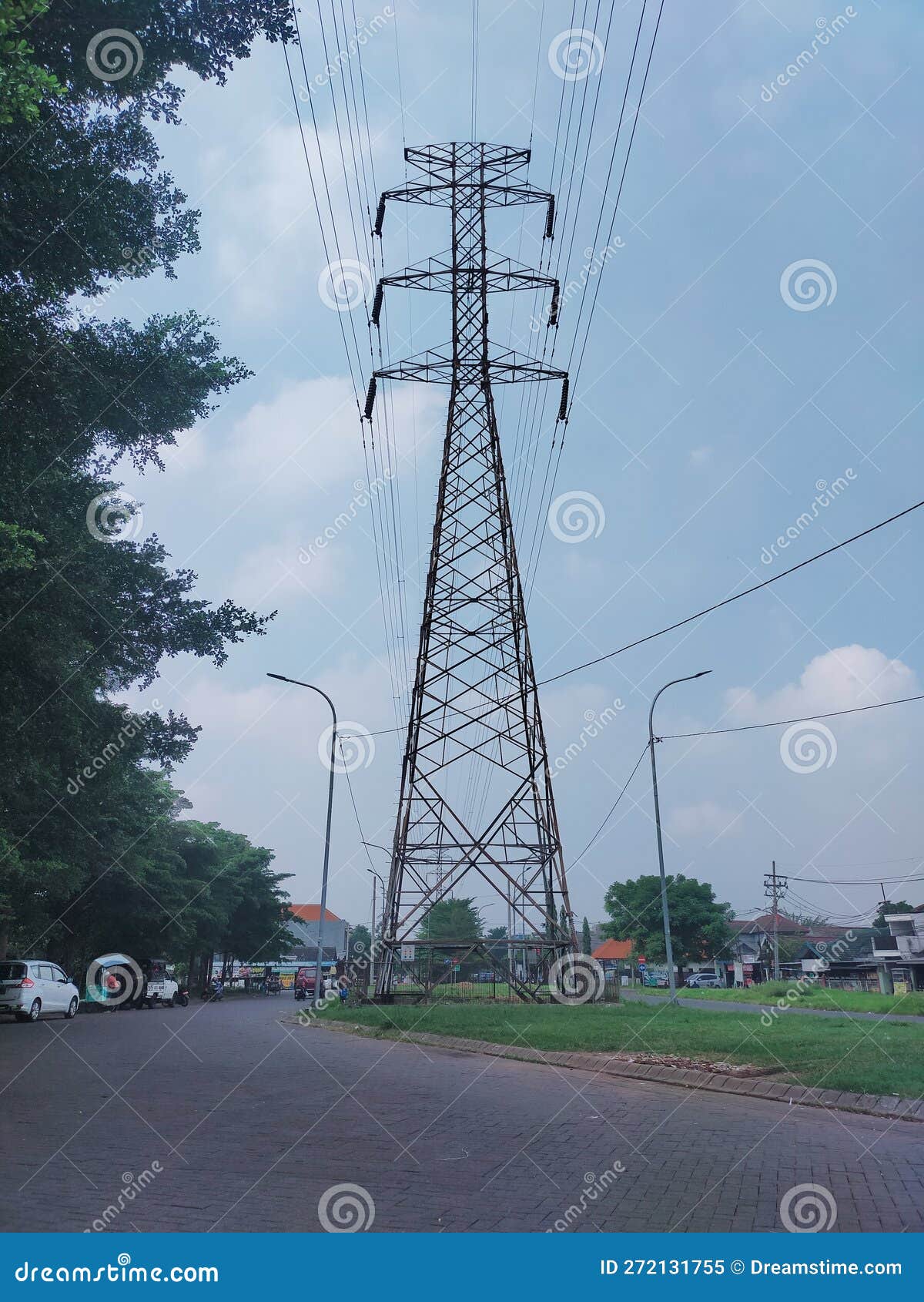 Electric Tower of the Middle Park Inside Road Editorial Image - Image ...