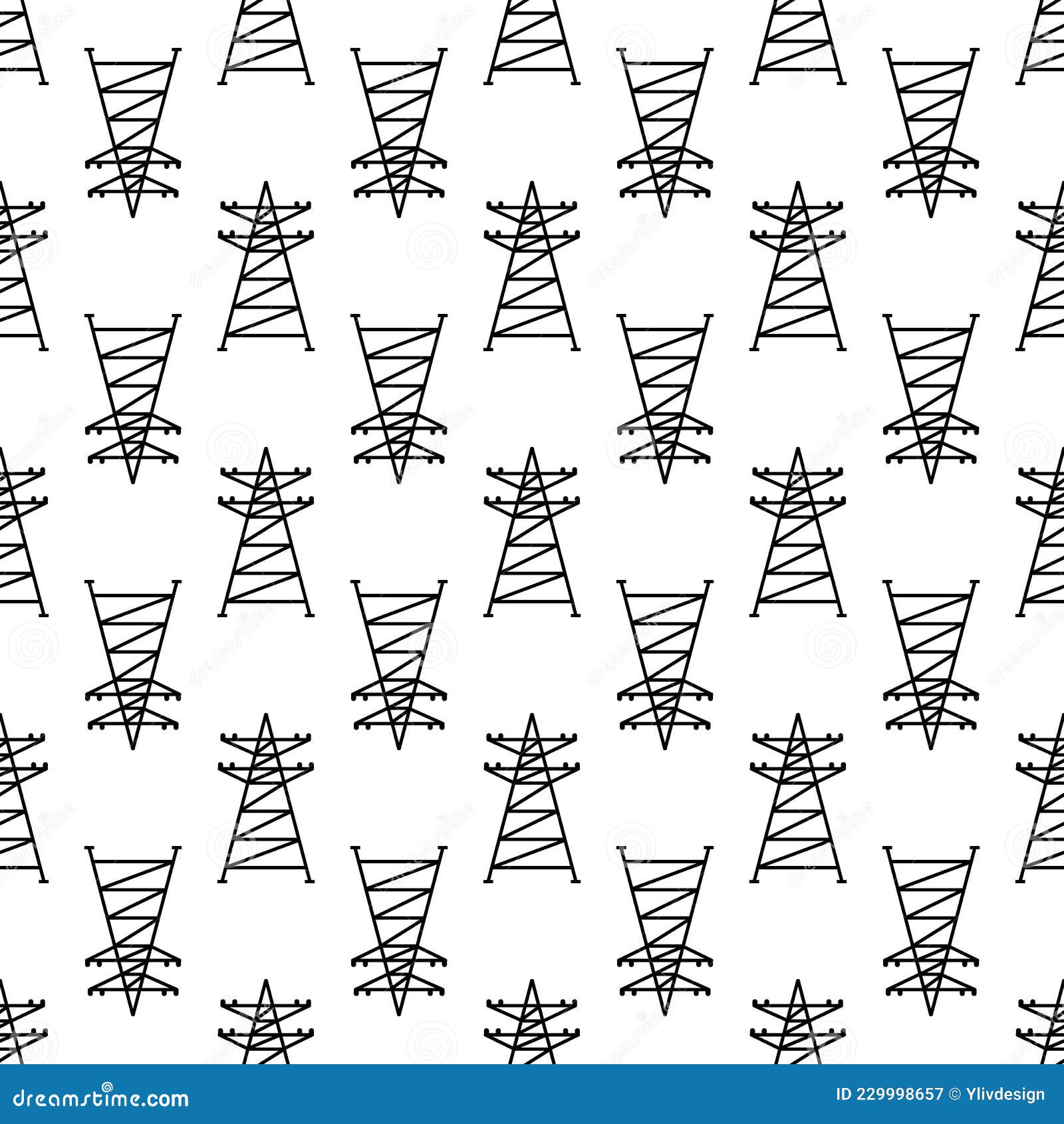 Electric Tower Pattern Seamless Vector Stock Vector - Illustration of ...