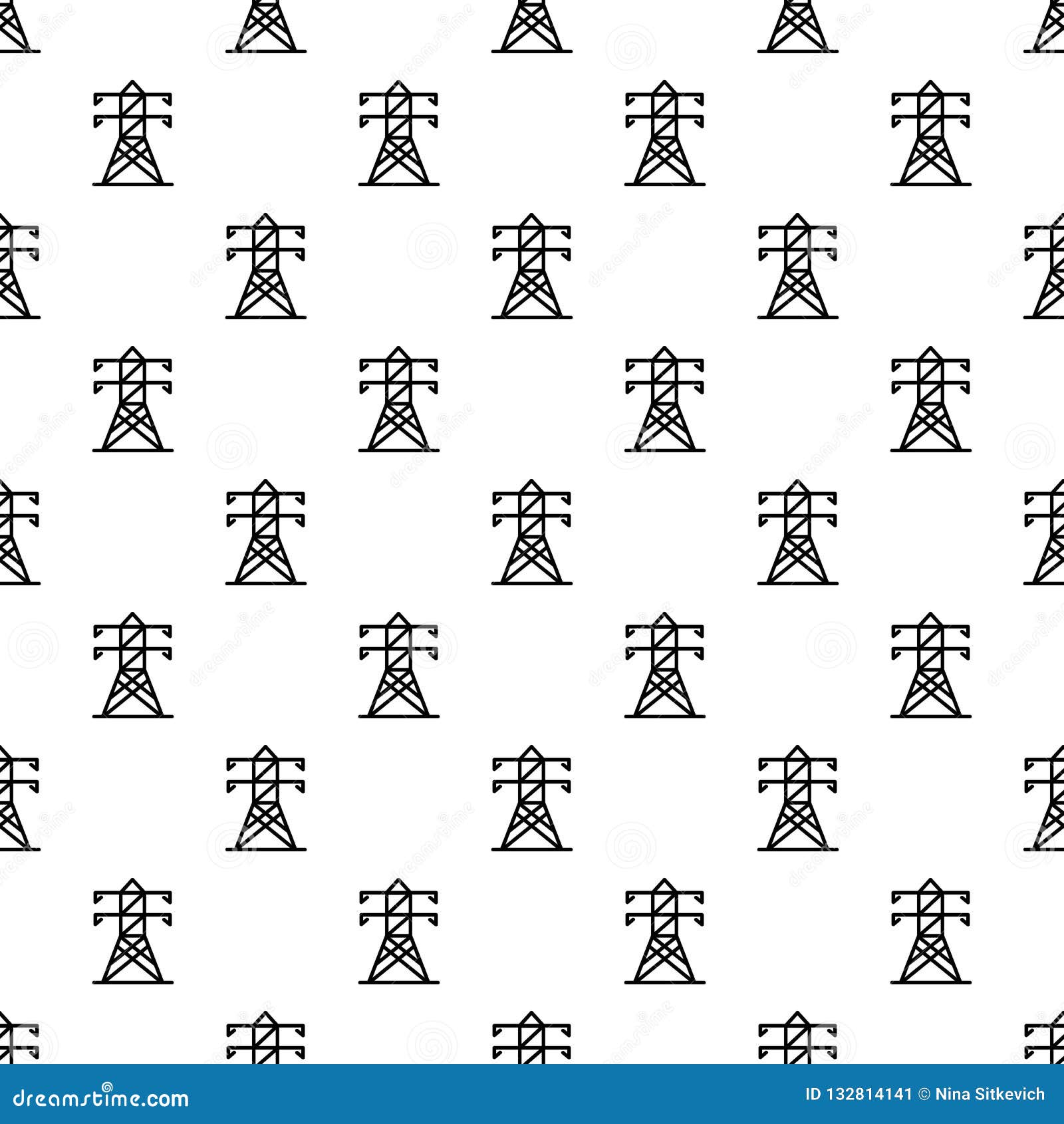 Electric Tower Pattern Seamless Vector Stock Vector - Illustration of ...