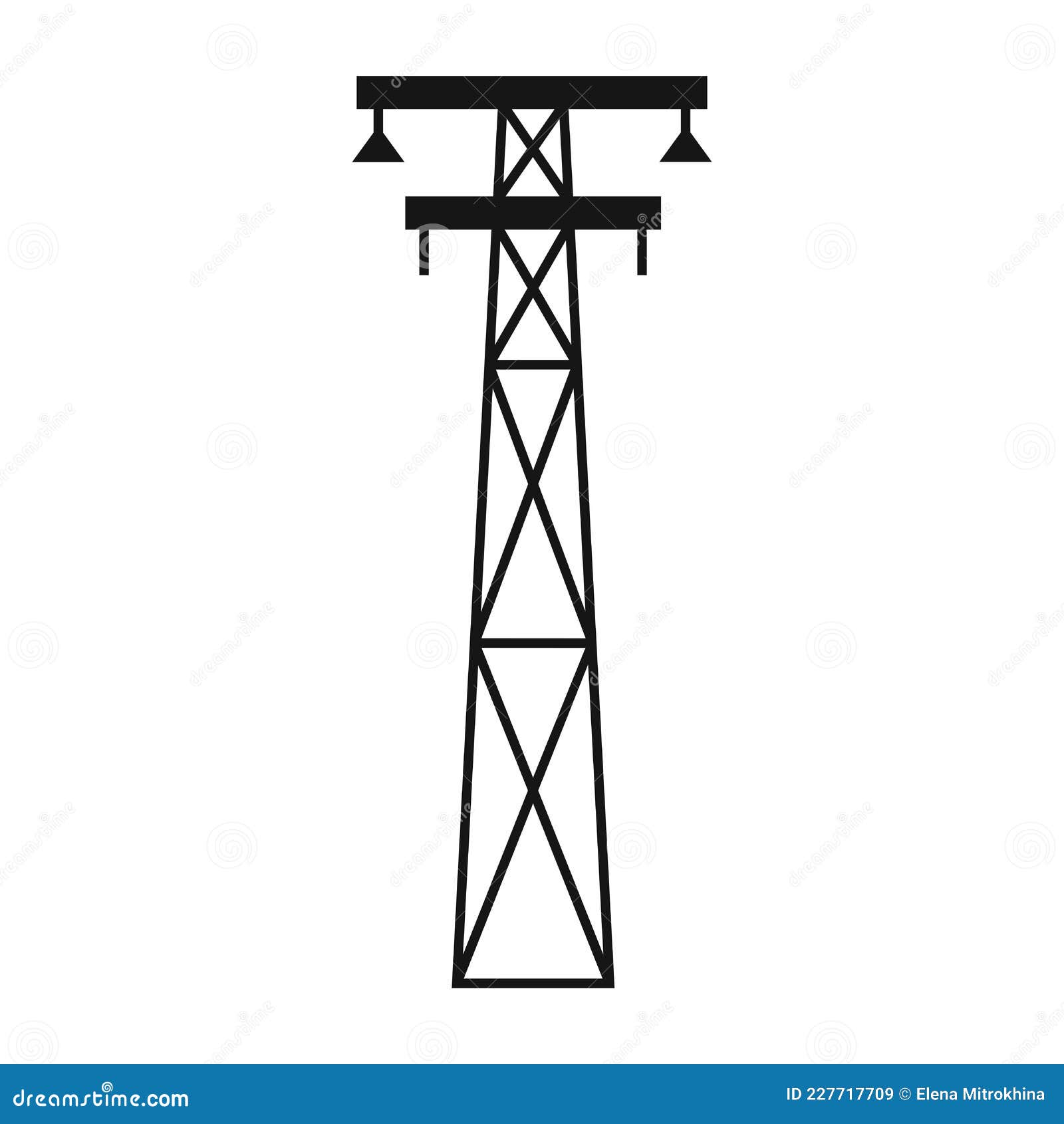 Electric Tower. a Power Line Support is a Structure for Holding Wires ...