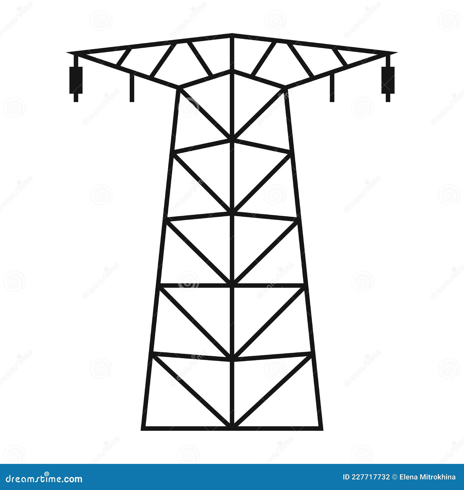 Electric Tower. a Power Line Support is a Structure for Holding Wires ...