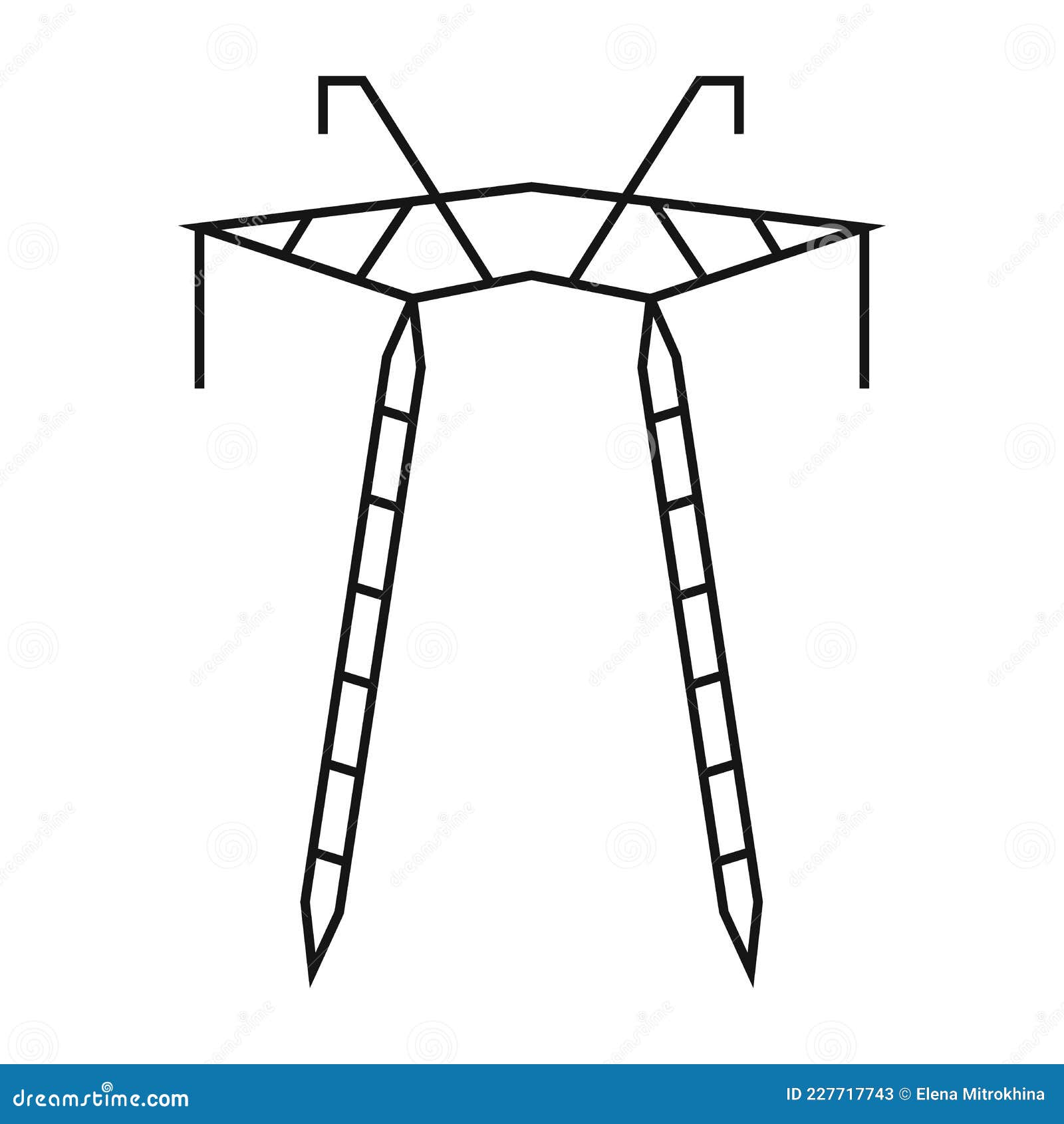 Electric Tower. a Power Line Support is a Structure for Holding Wires ...