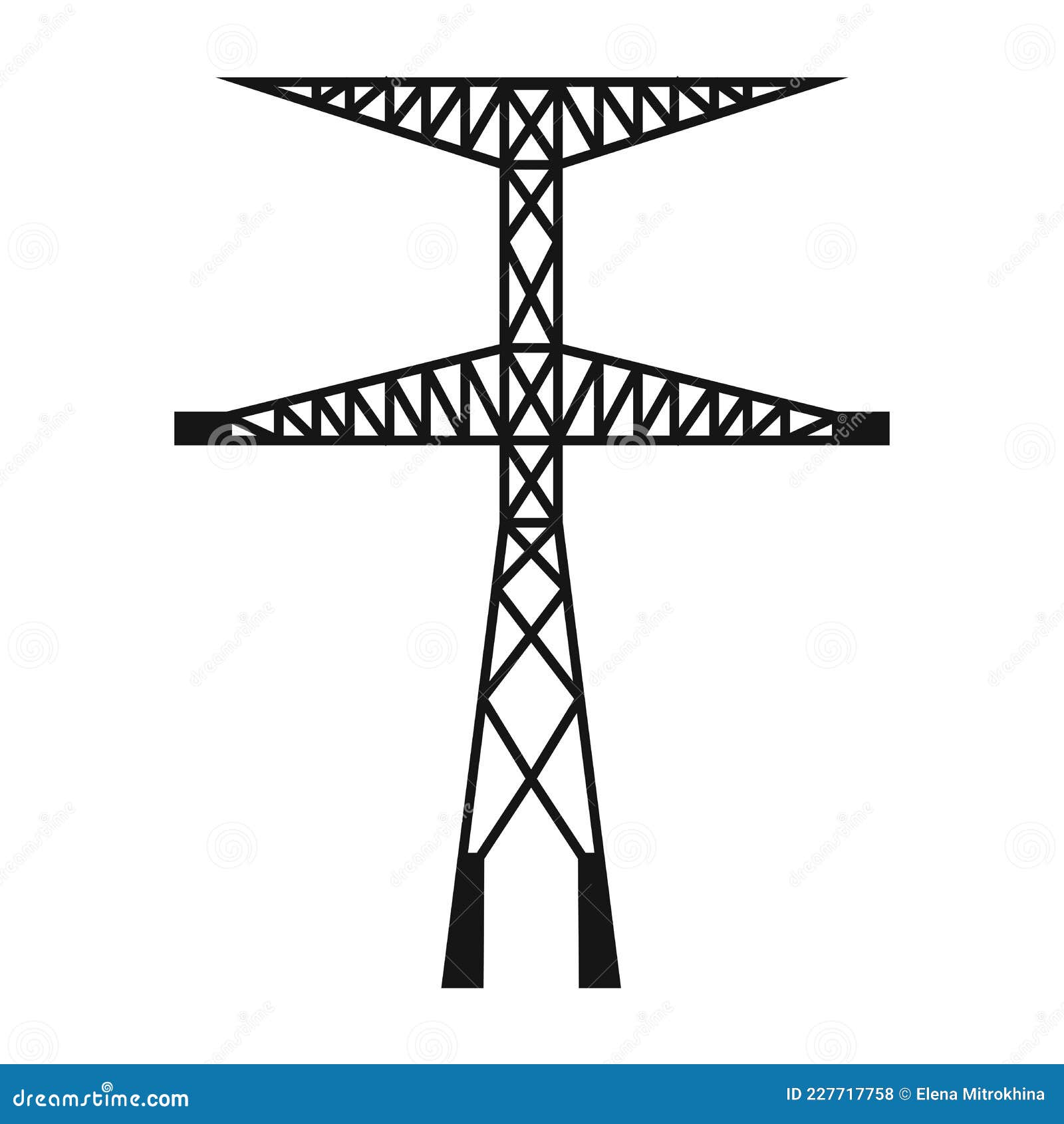 Electric Tower. a Power Line Support is a Structure for Holding Wires ...