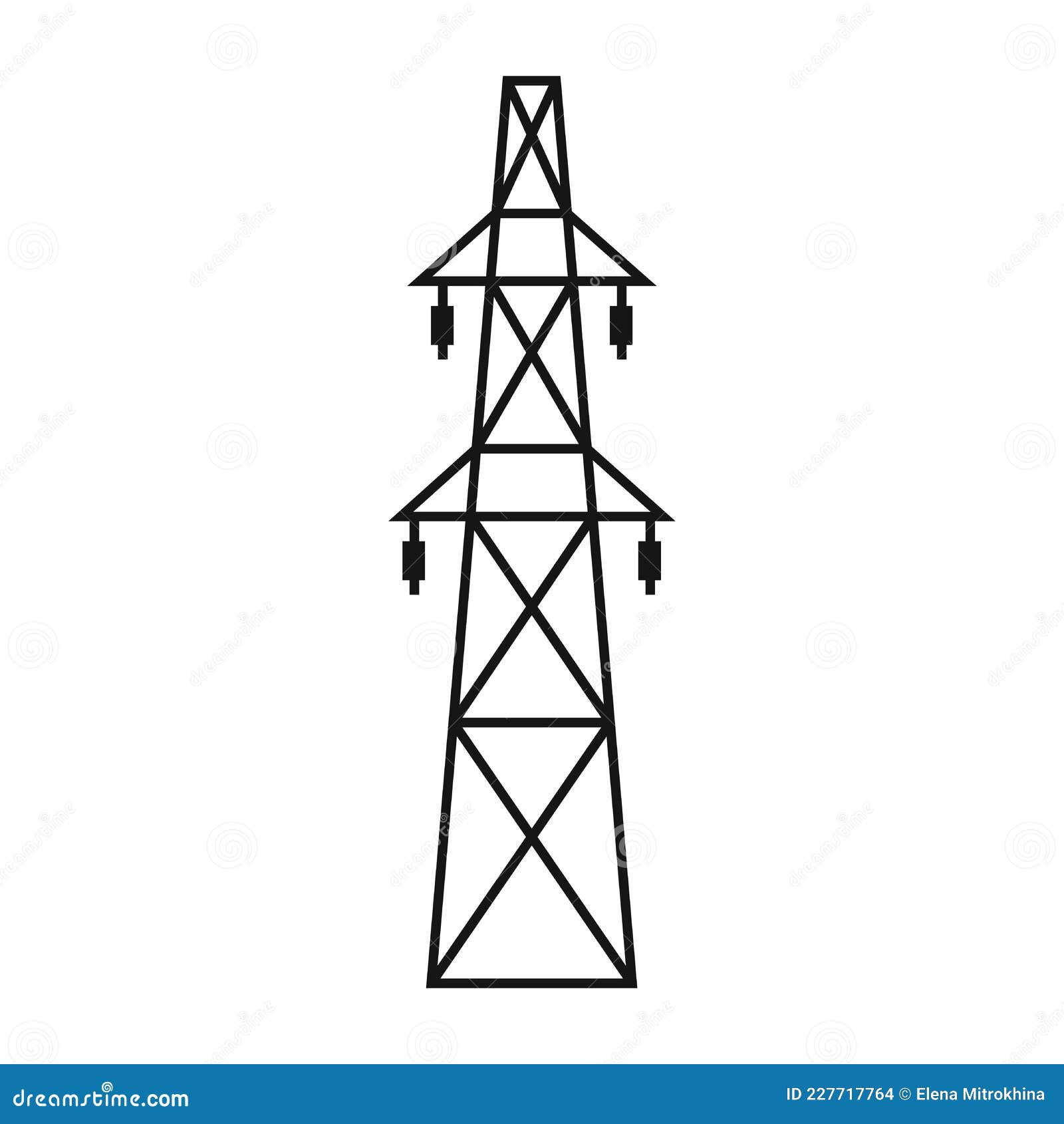 Electric Tower. a Power Line Support is a Structure for Holding Wires ...