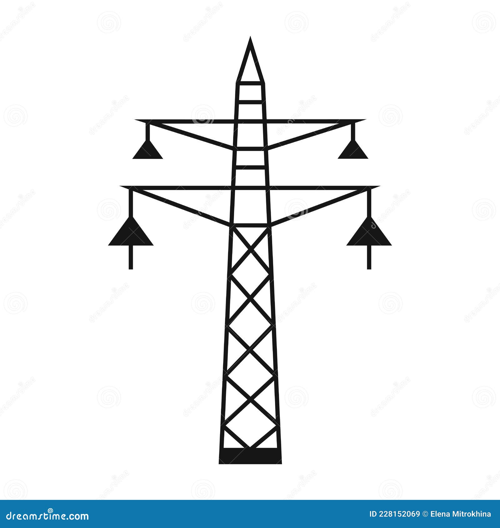 Electric Tower. a Power Line Support is a Structure for Holding Wires ...