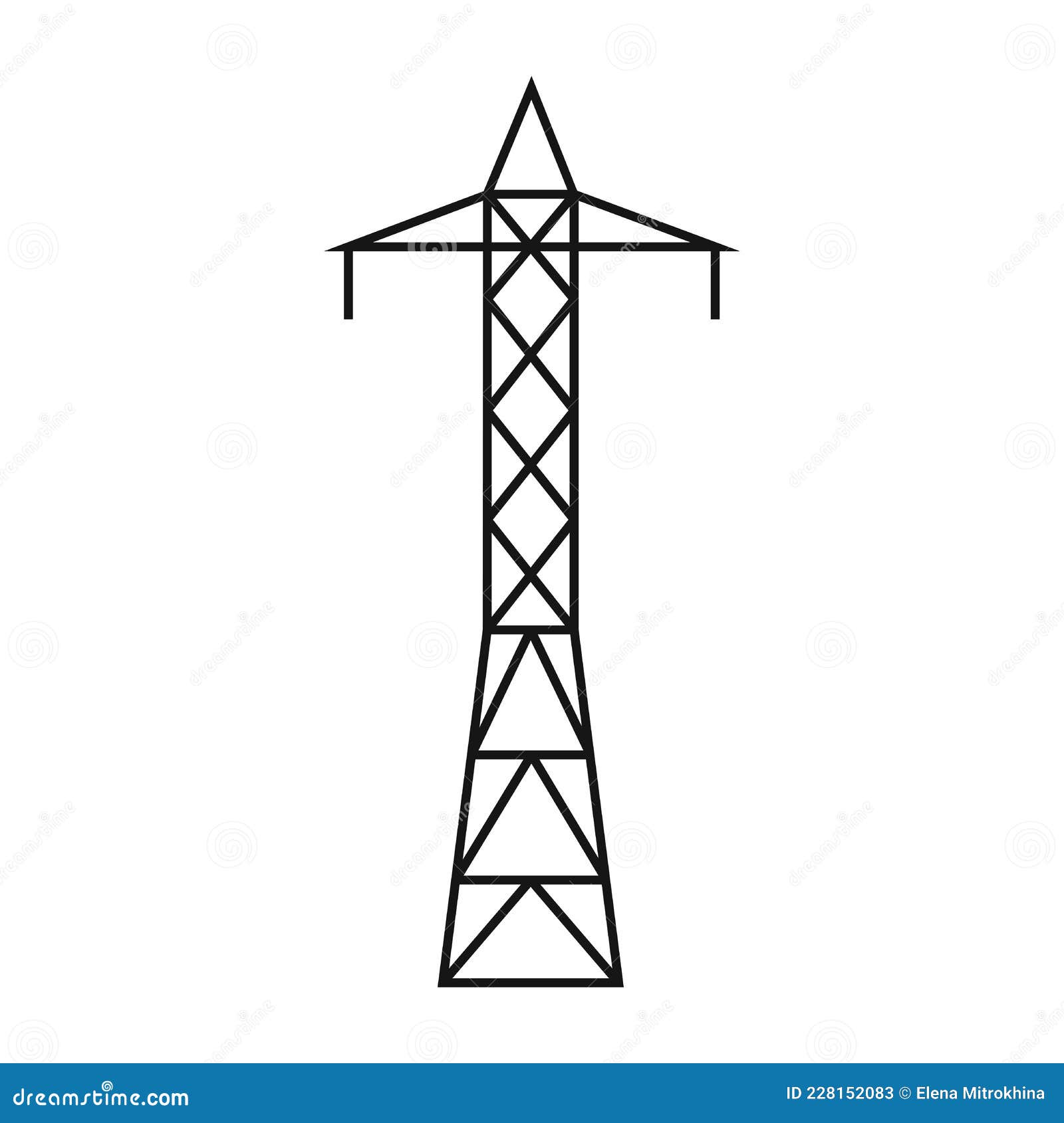 Electric Tower. a Power Line Support is a Structure for Holding Wires ...