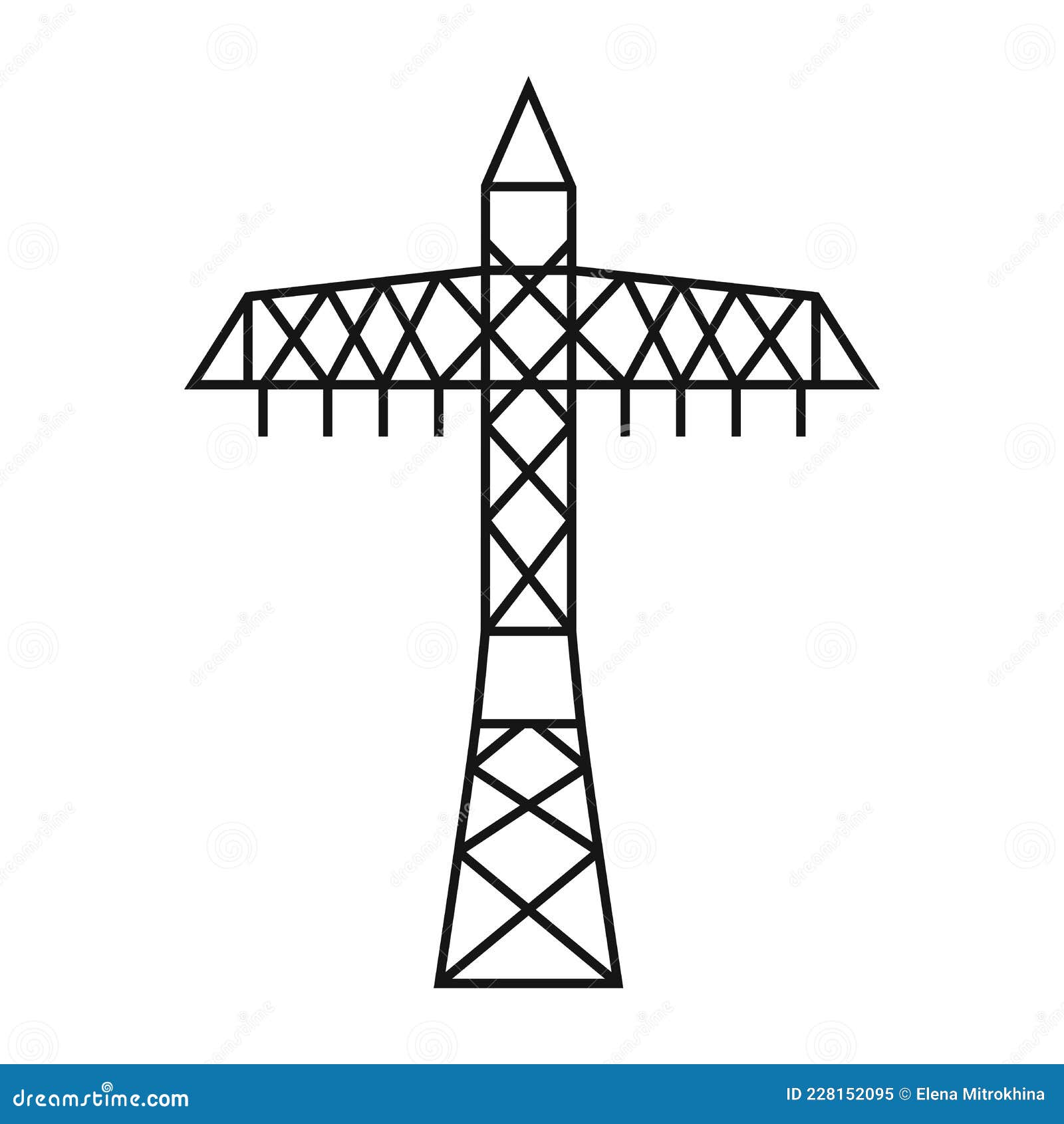 Electric Tower. a Power Line Support is a Structure for Holding Wires ...