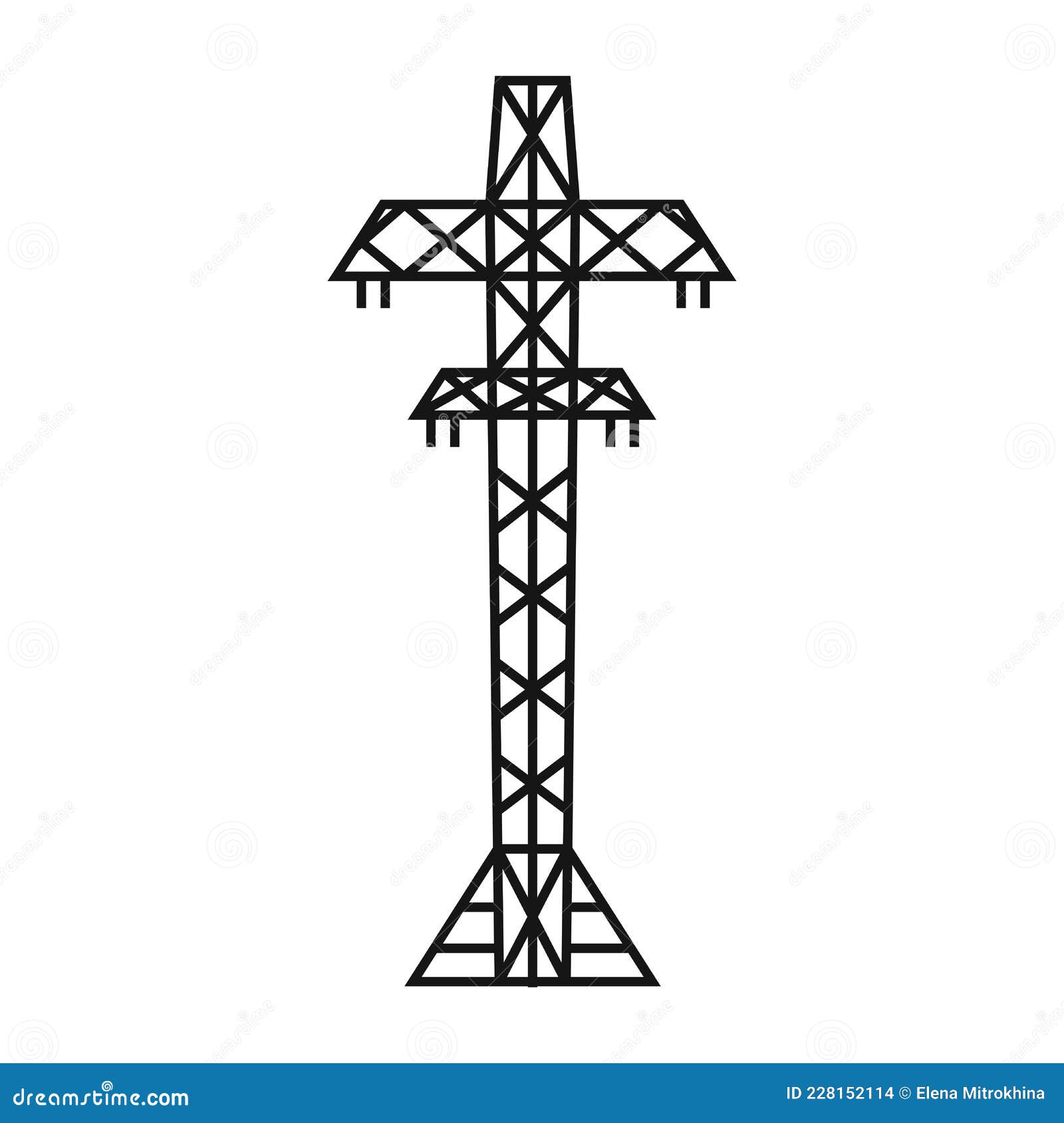 Electric Tower. a Power Line Support is a Structure for Holding Wires ...