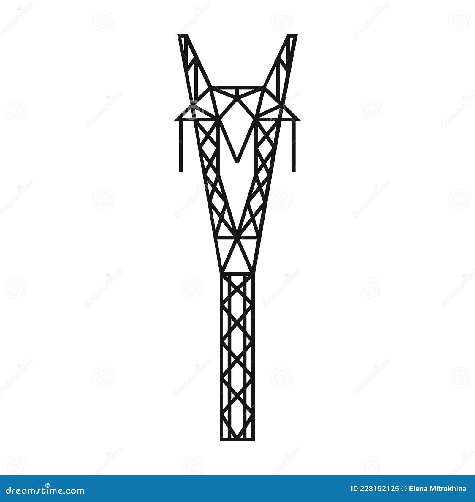 Electric Tower. a Power Line Support is a Structure for Holding Wires ...